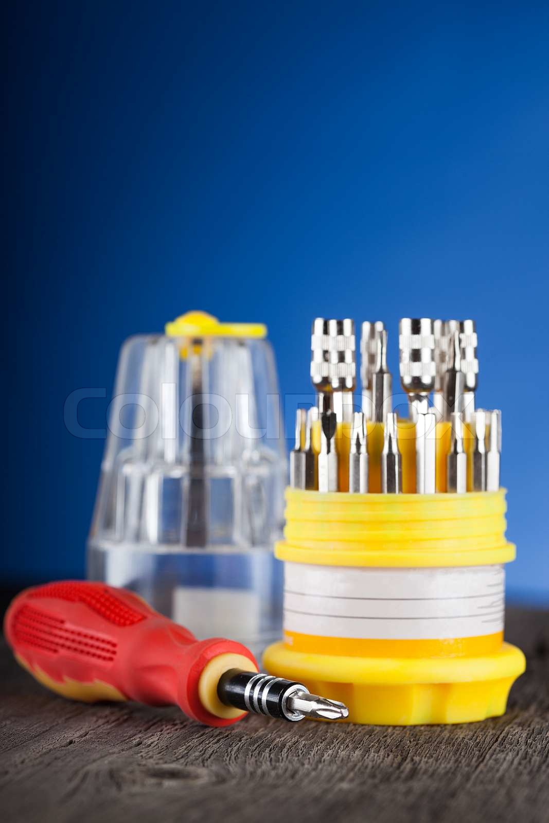 steel screwdriver tips of different types interchangeable | Stock image ...