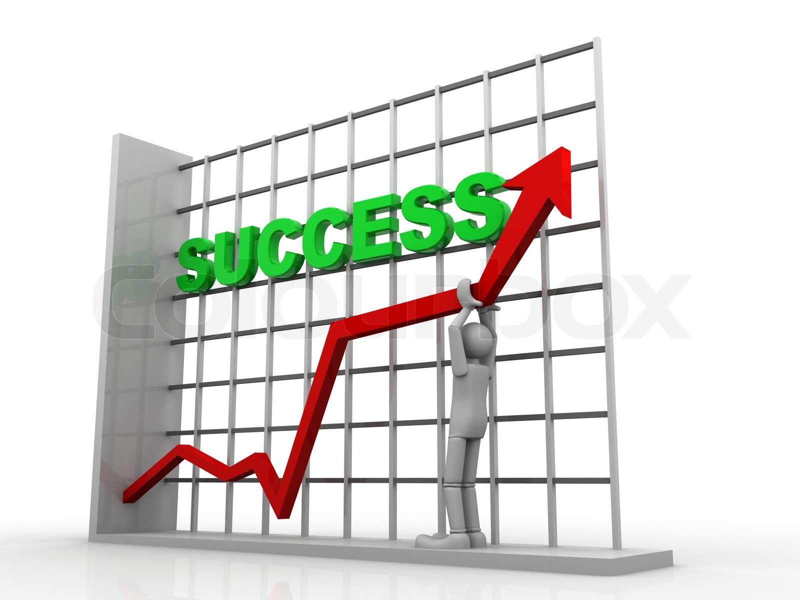 Business man making successful graph | Stock image | Colourbox