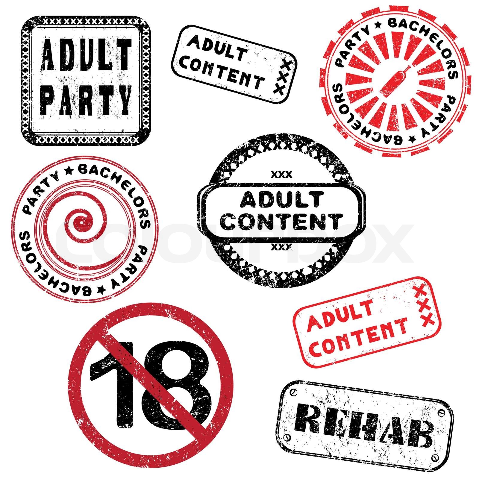 adult content stamp series | Stock vector | Colourbox