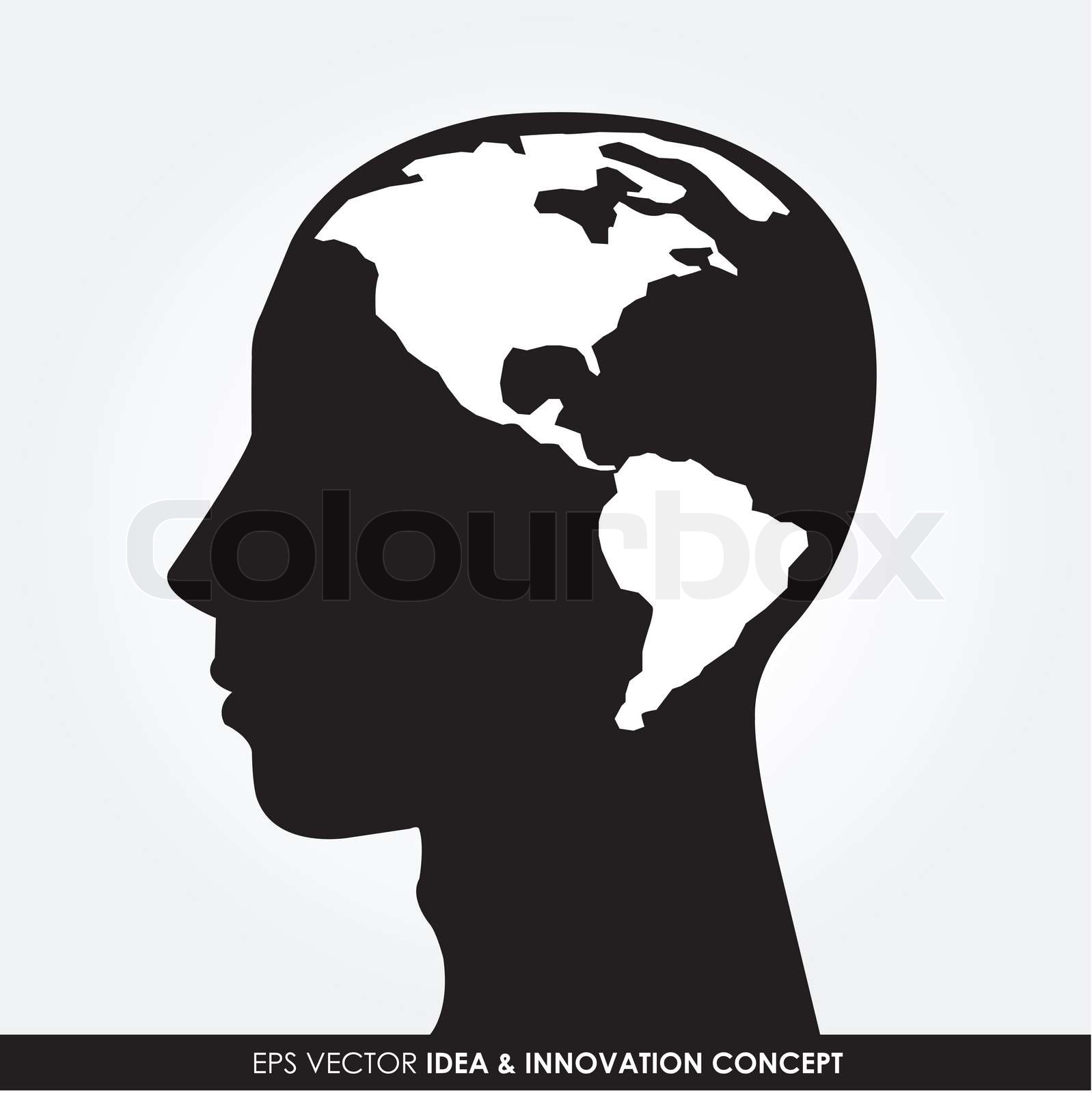 Abstract human head silhouette | Stock vector | Colourbox