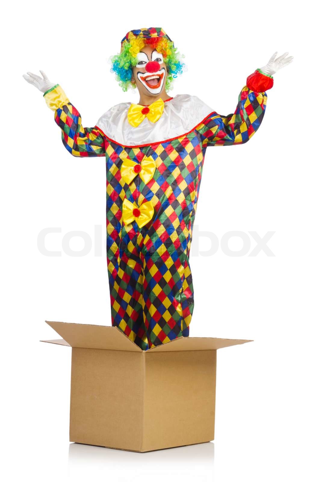 Clown jumping out of the box | Stock image | Colourbox