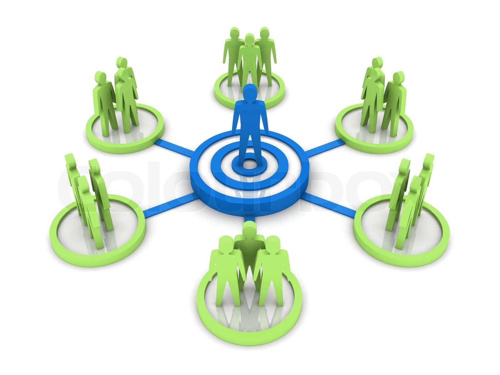 Business Network. Group leader. Concept 3D illustration. | Stock image ...