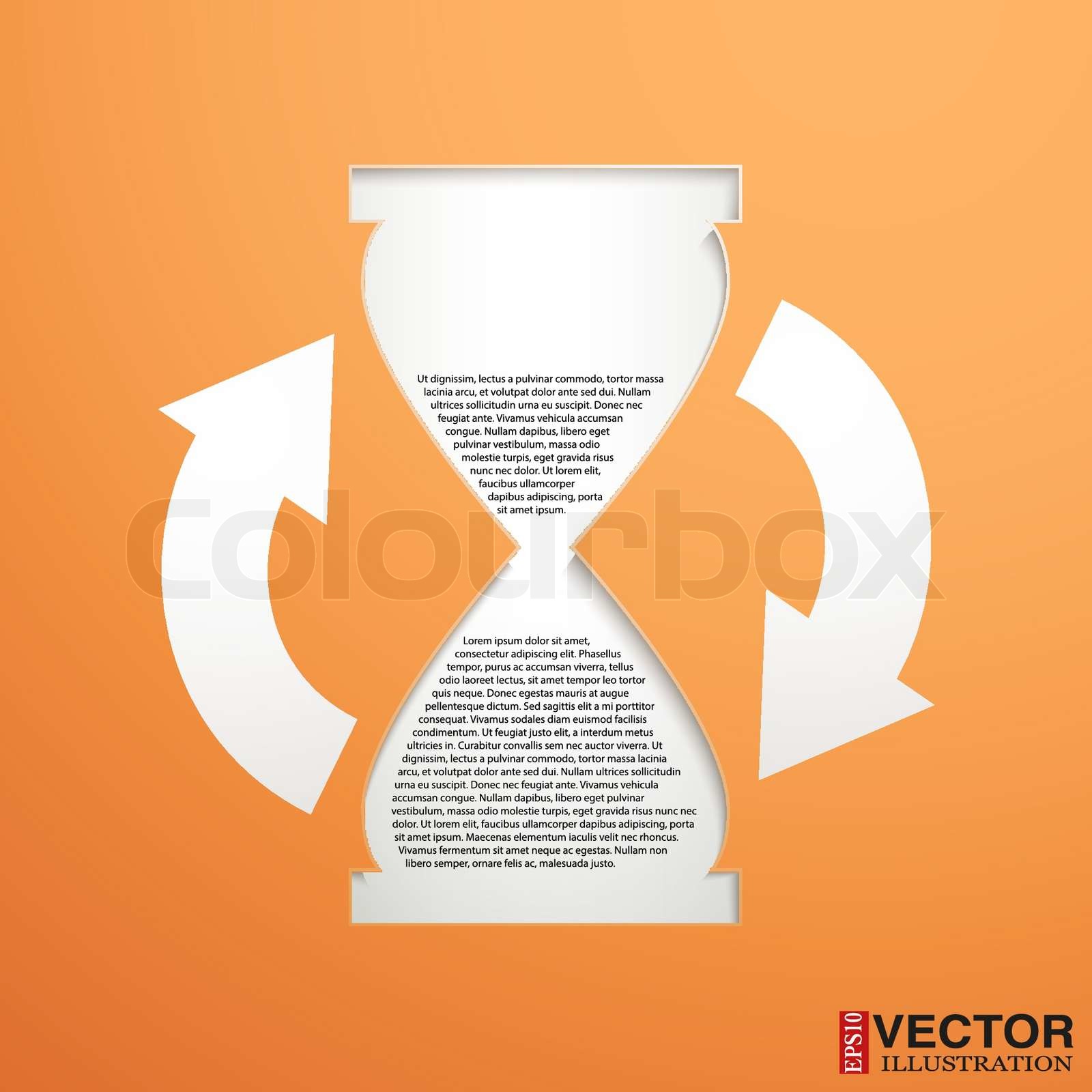 Sanduhr mit einem Feld für den Text | Stock-Vektor | Colourbox