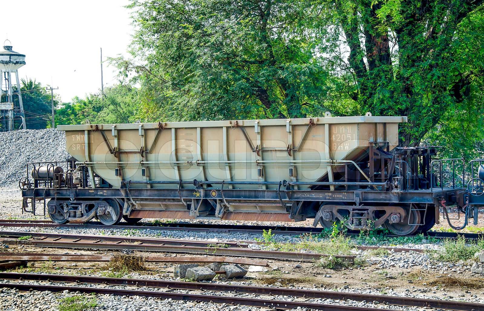Empty wagon for bulk materials of train | Stock image | Colourbox