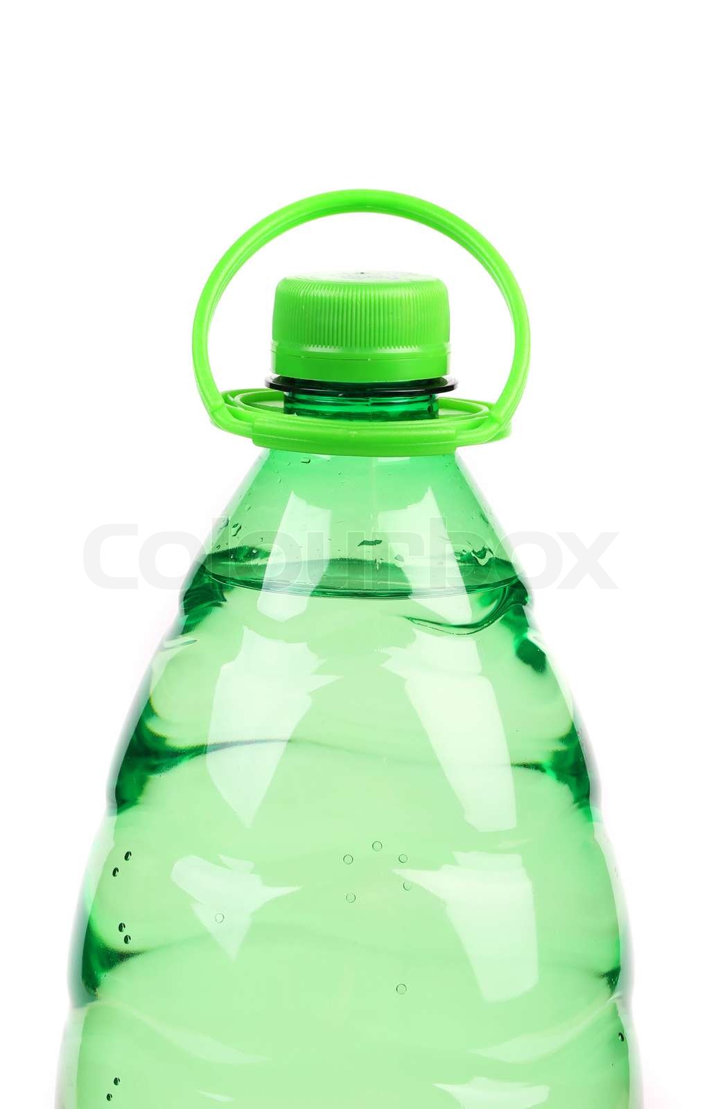 Toppen af plastflaske med vand uden etiket | Stock foto | Colourbox