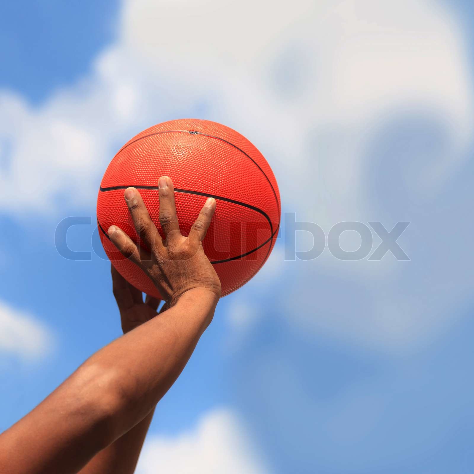 Basketball in hands | Stock image | Colourbox