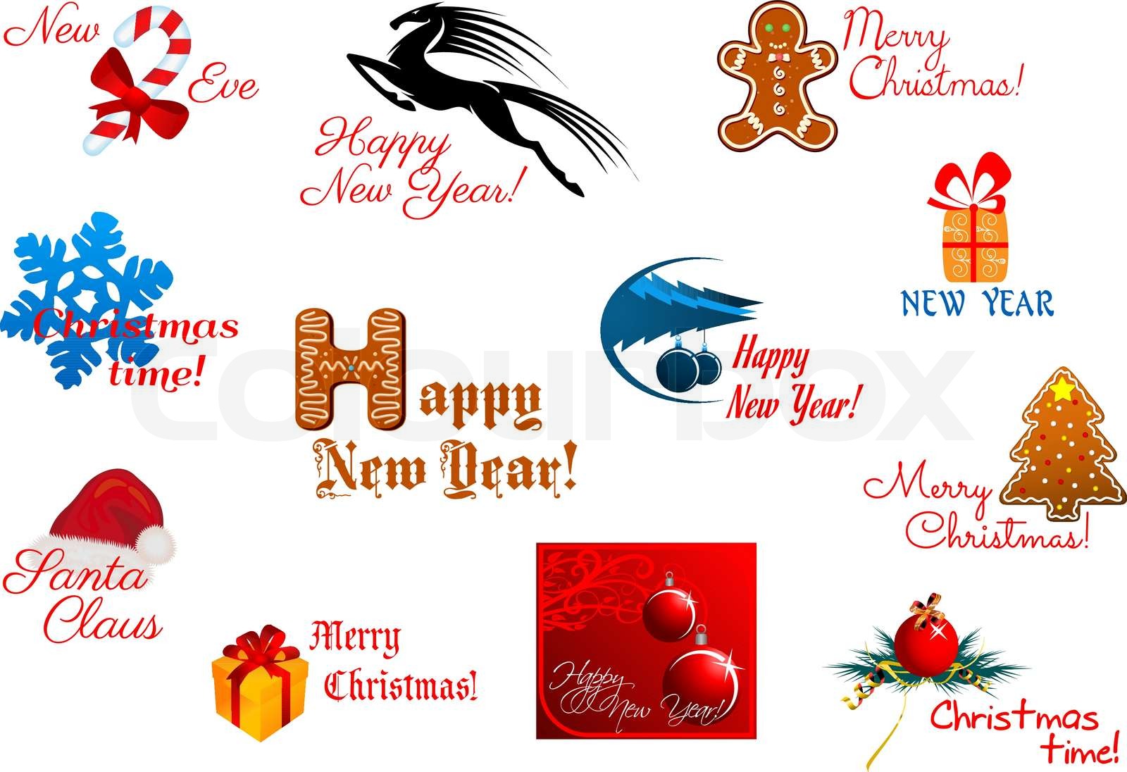 Holiday symbols and tags | Stock vector | Colourbox