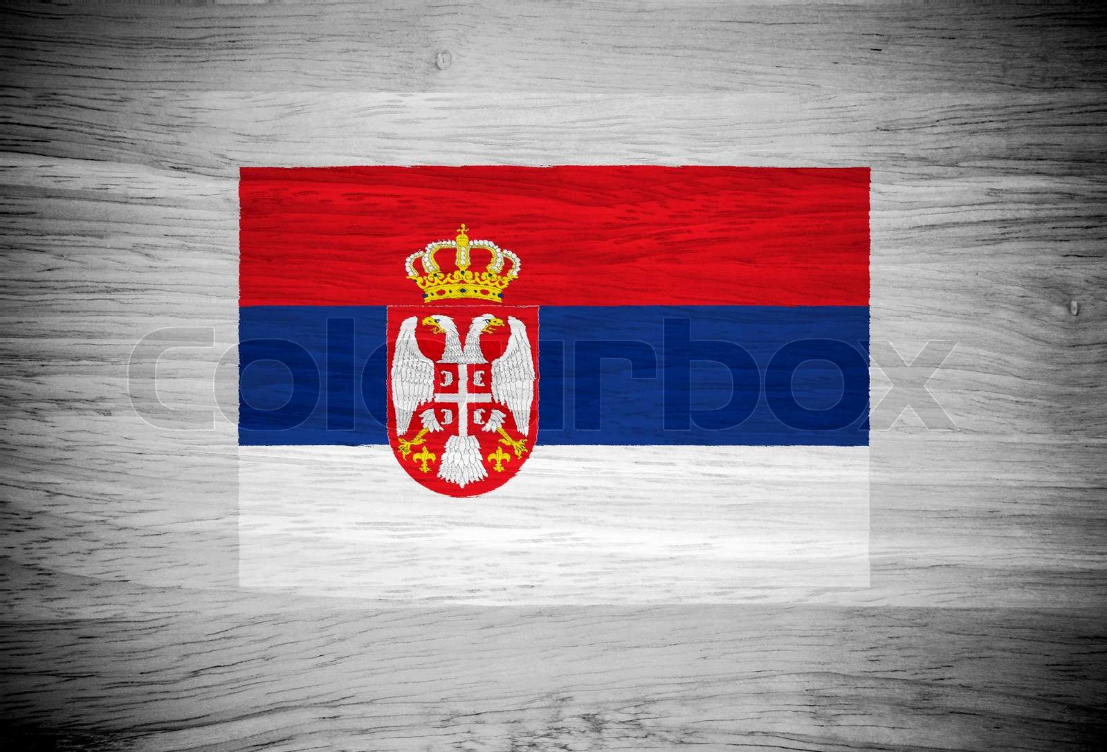 Serbien-Flagge auf Holz Textur | Stock Bild | Colourbox