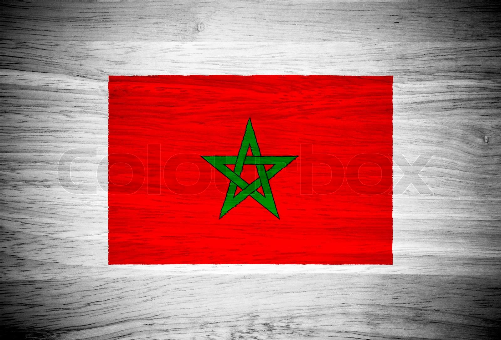 Marokko-Flag auf Holz Textur | Stock Bild | Colourbox