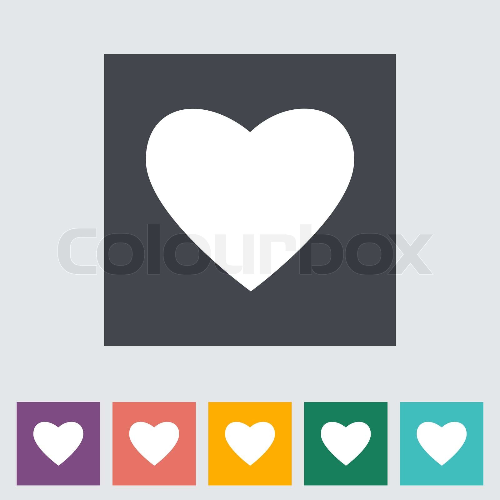 Heart flat icon | Stock vector | Colourbox