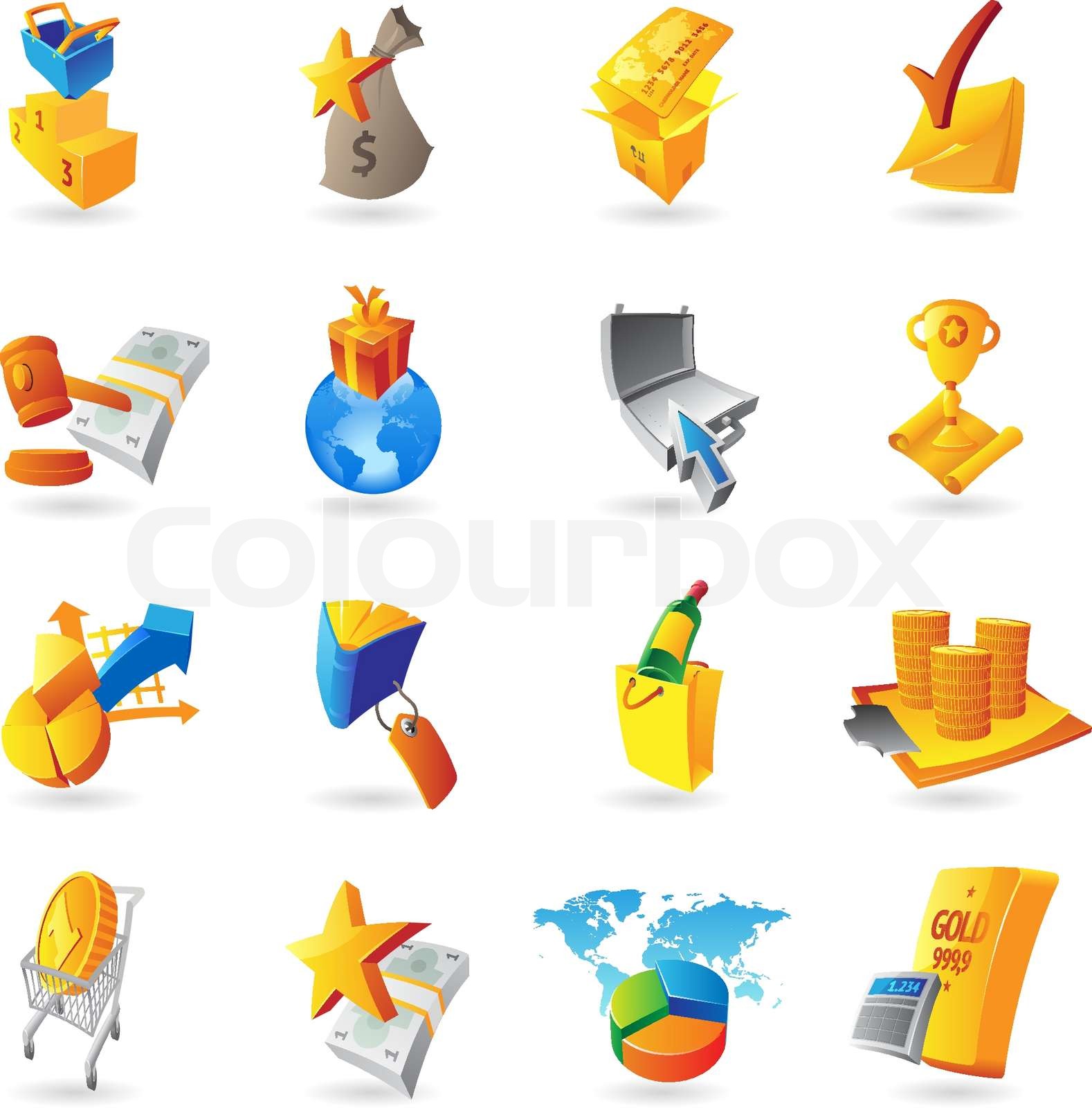 Icons für den Einzelhandel Handel | Stock-Vektor | Colourbox