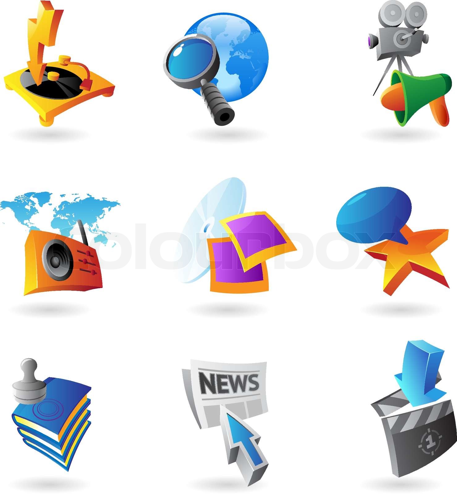 Icons for media | Stock vector | Colourbox