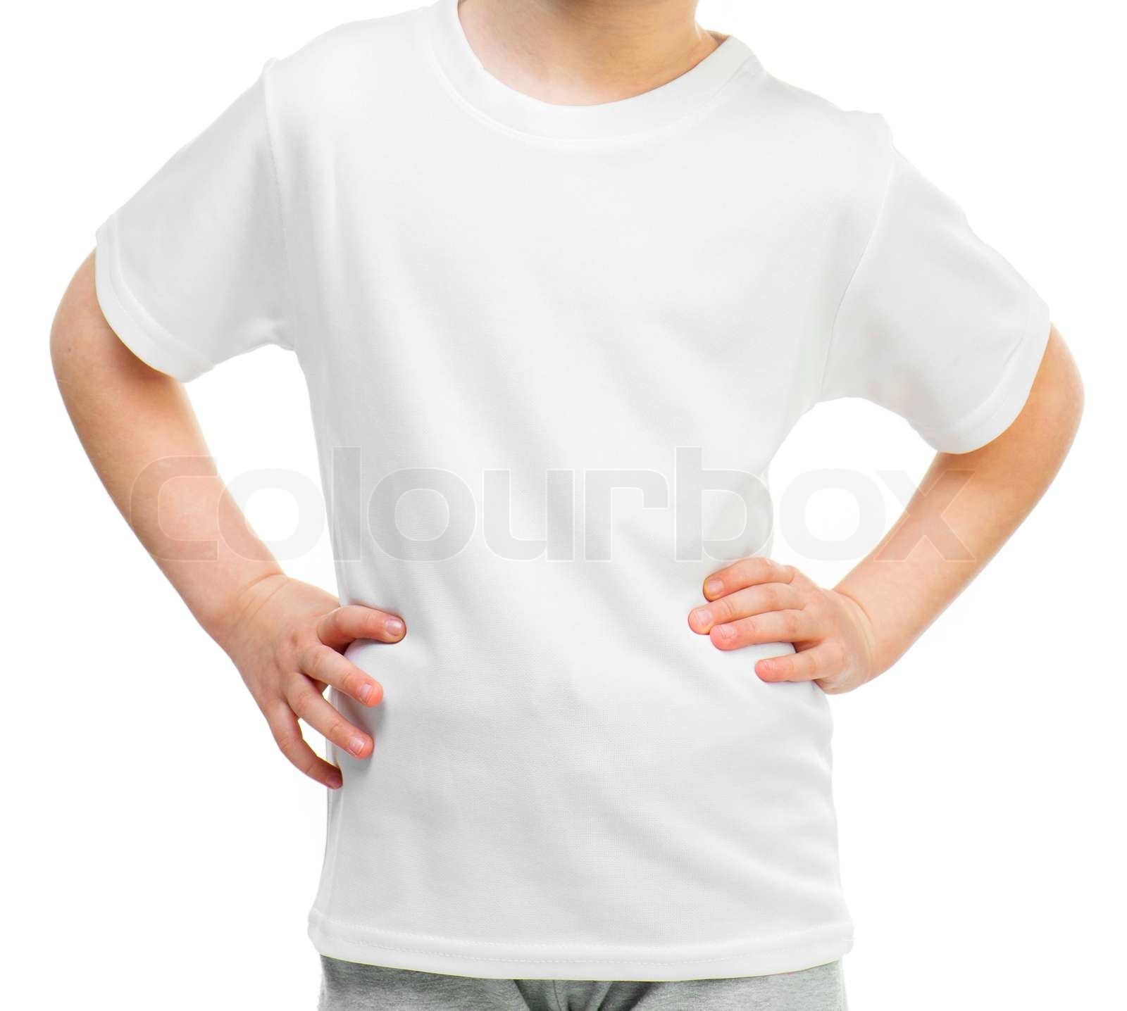 little girl in white t-shirt | Stock image | Colourbox