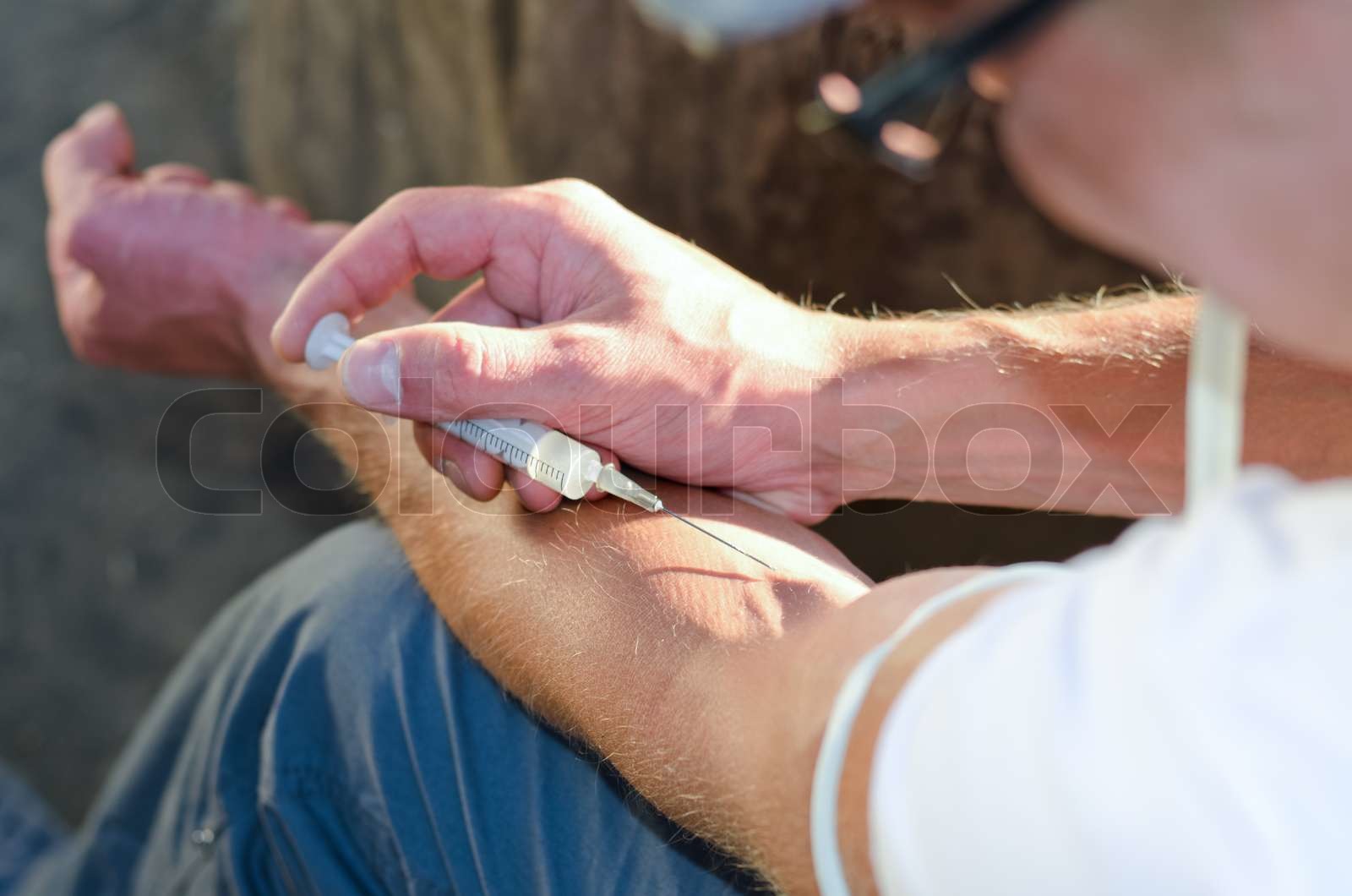 Heroin Addict Injecting