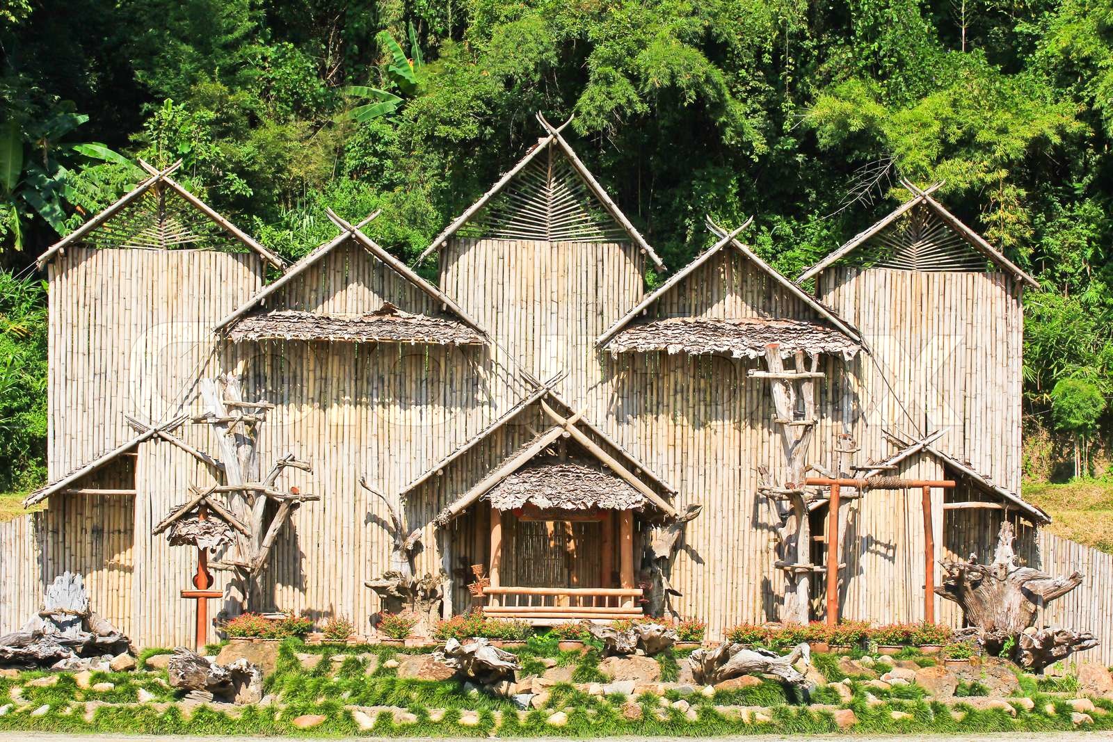 Bamboo wall in Thailand | Stock image | Colourbox