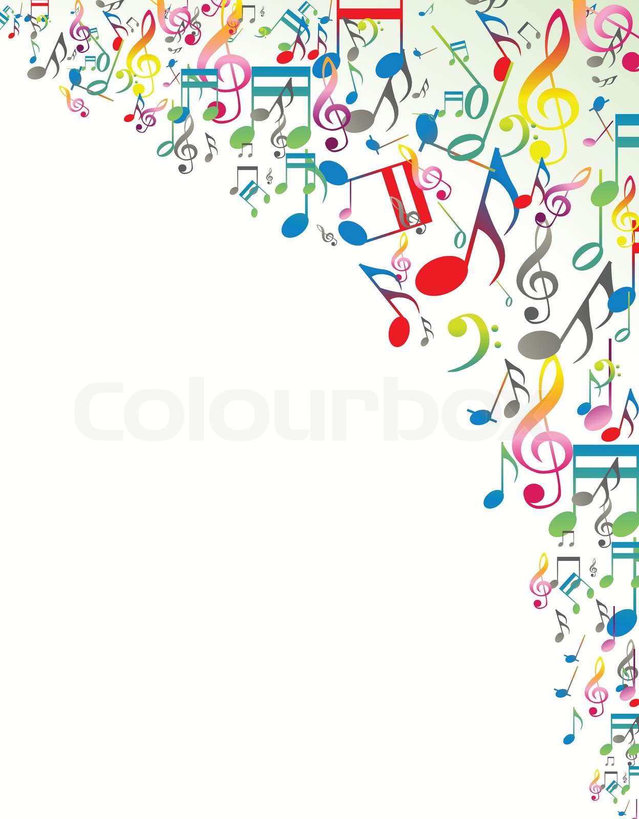 Abstract Background with Colorful Music notes | Stock vector | Colourbox