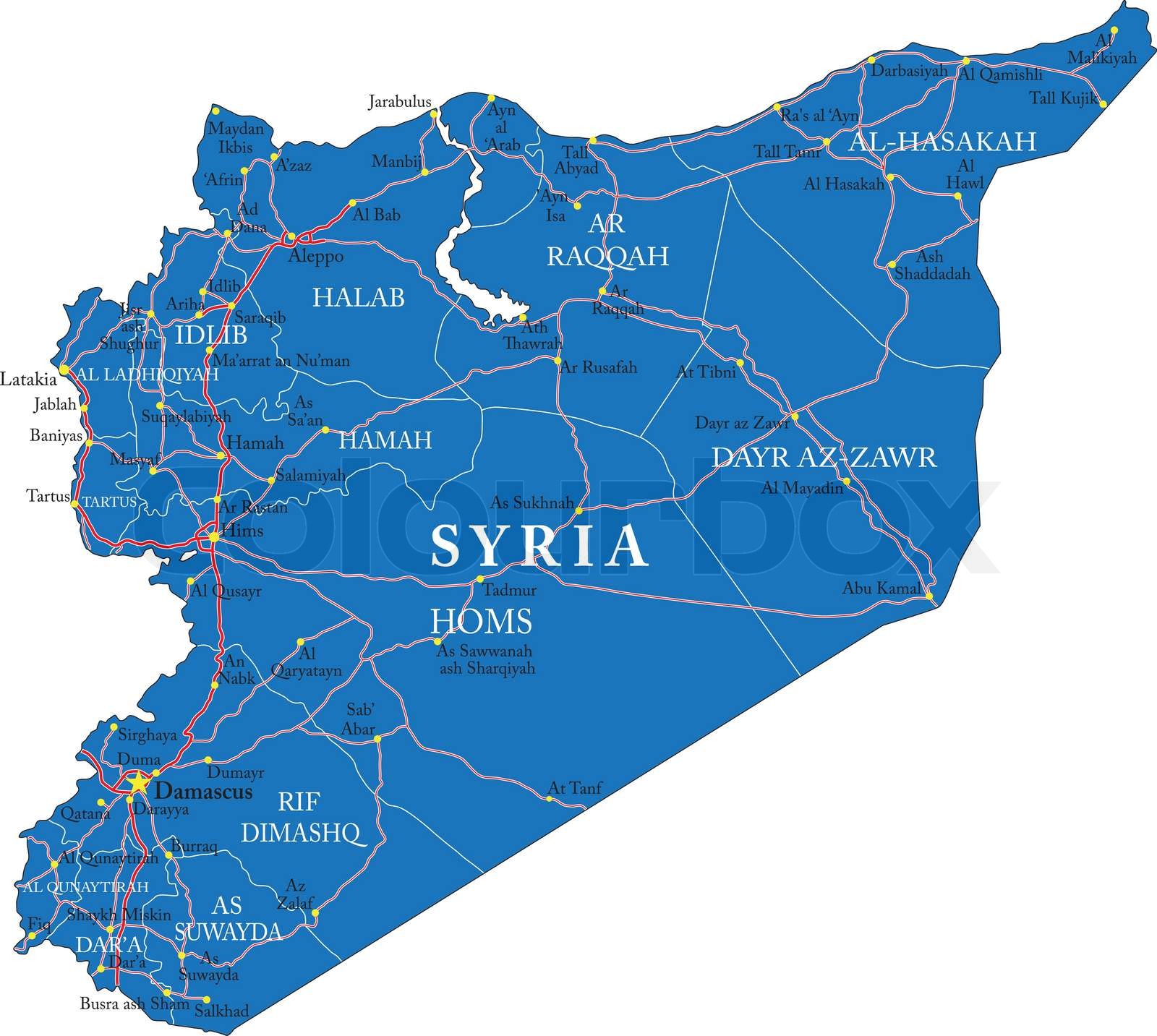 Syria map | Stock vector | Colourbox