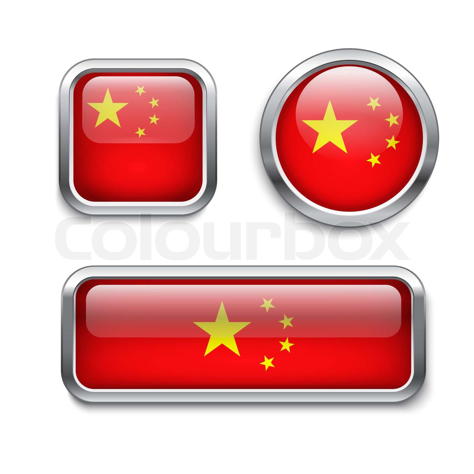 China flag buttons | Stock image | Colourbox