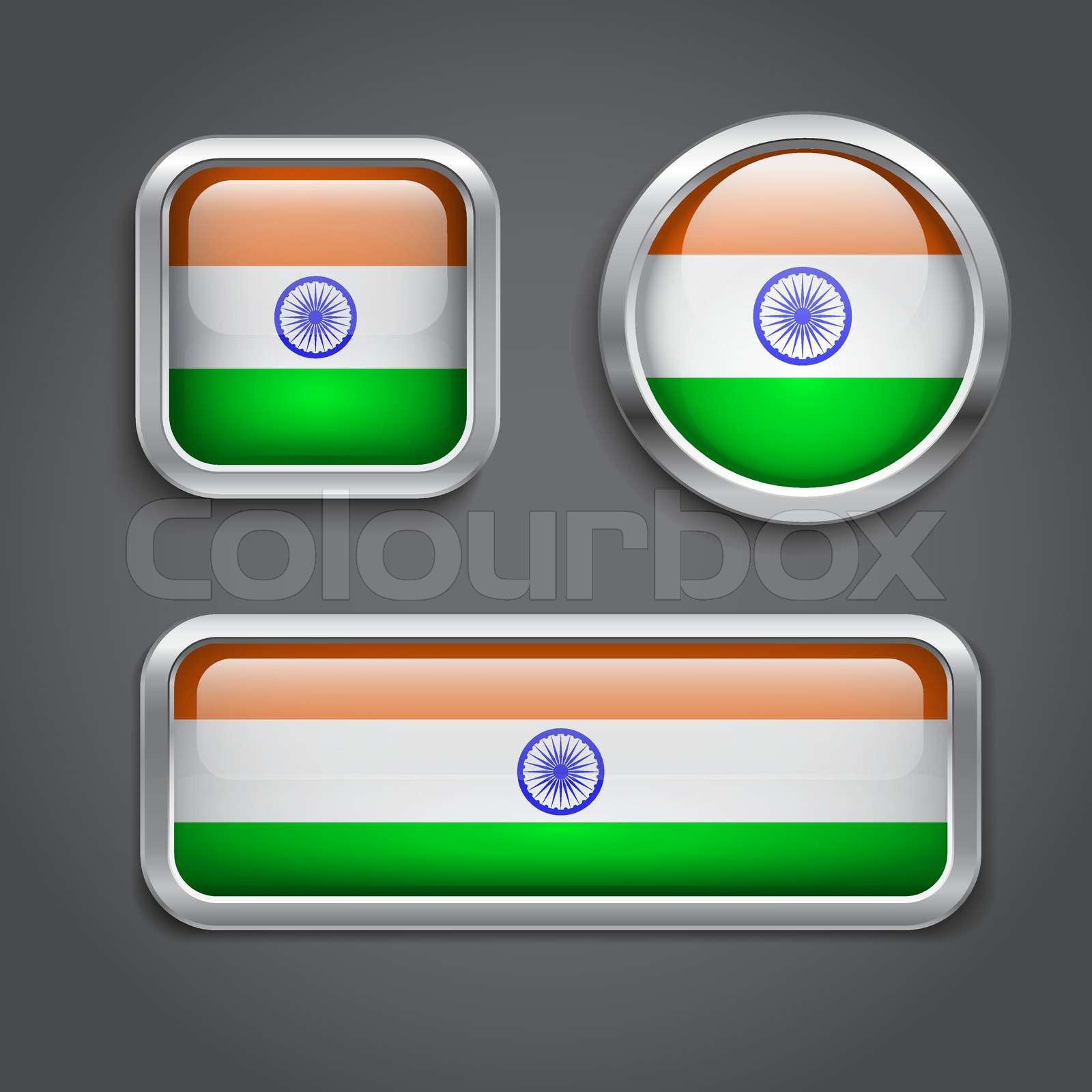 India flag glass buttons | Stock vector | Colourbox