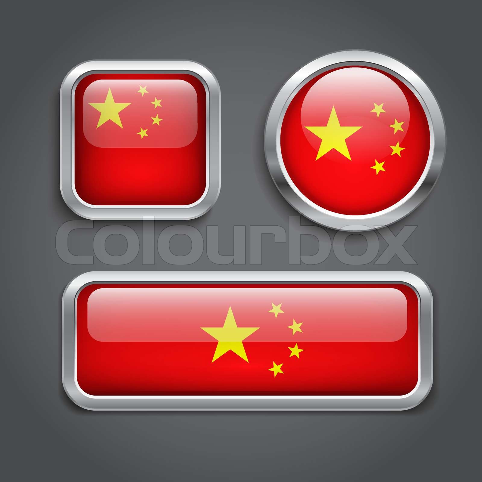 China flag buttons | Stock vector | Colourbox