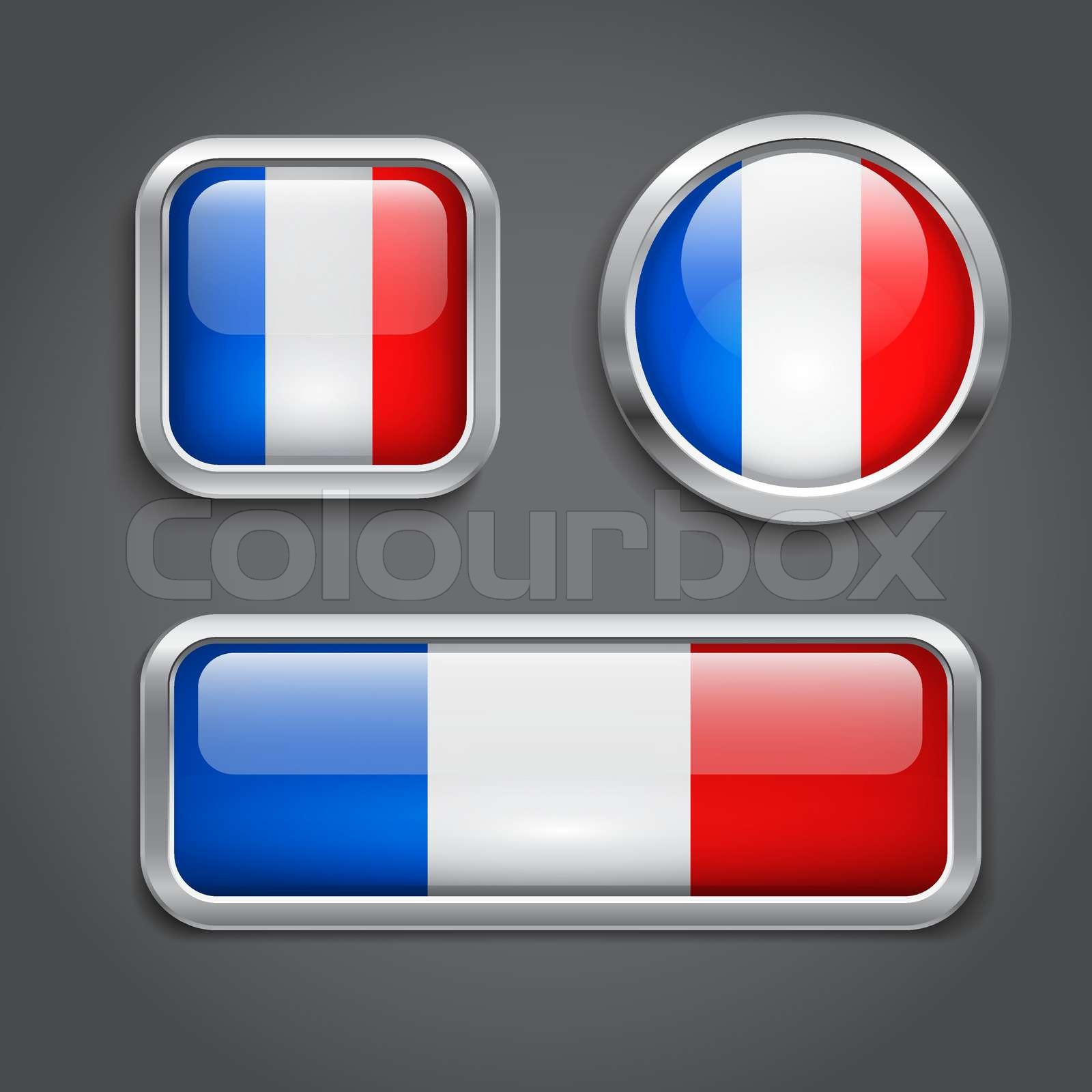France flag buttons | Stock vector | Colourbox