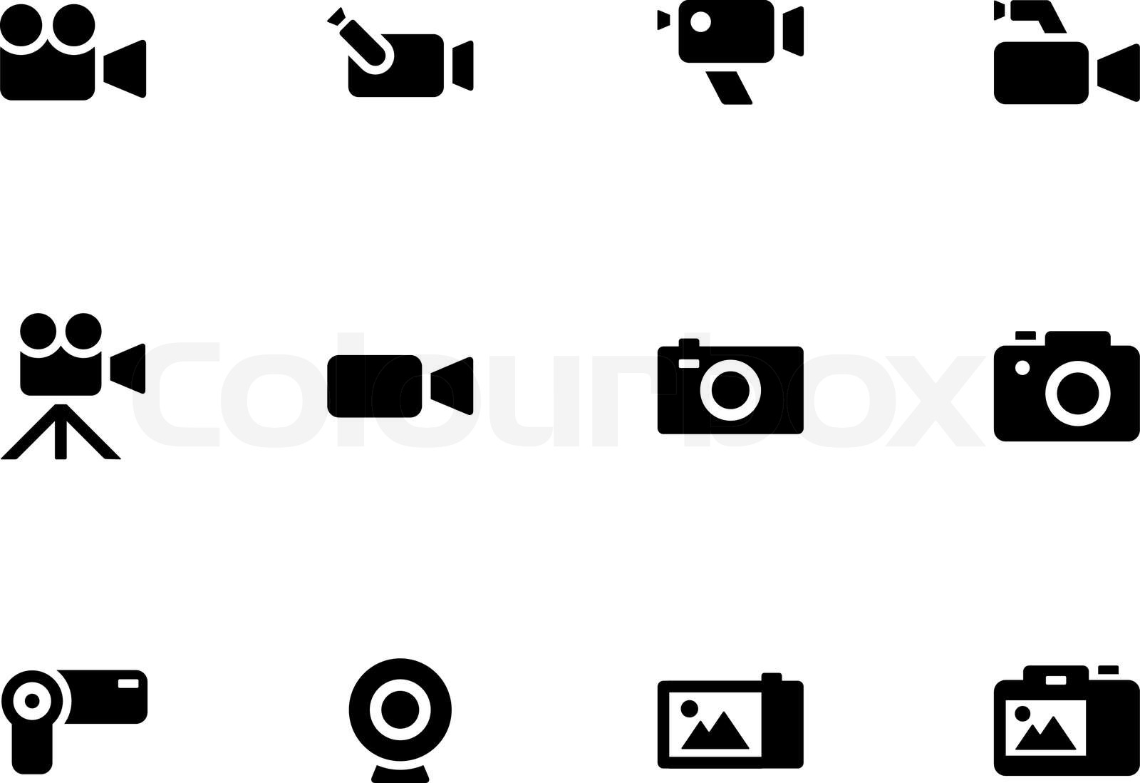 Kamera -Symbole auf weißem Hintergrund | Stock-Vektor | Colourbox