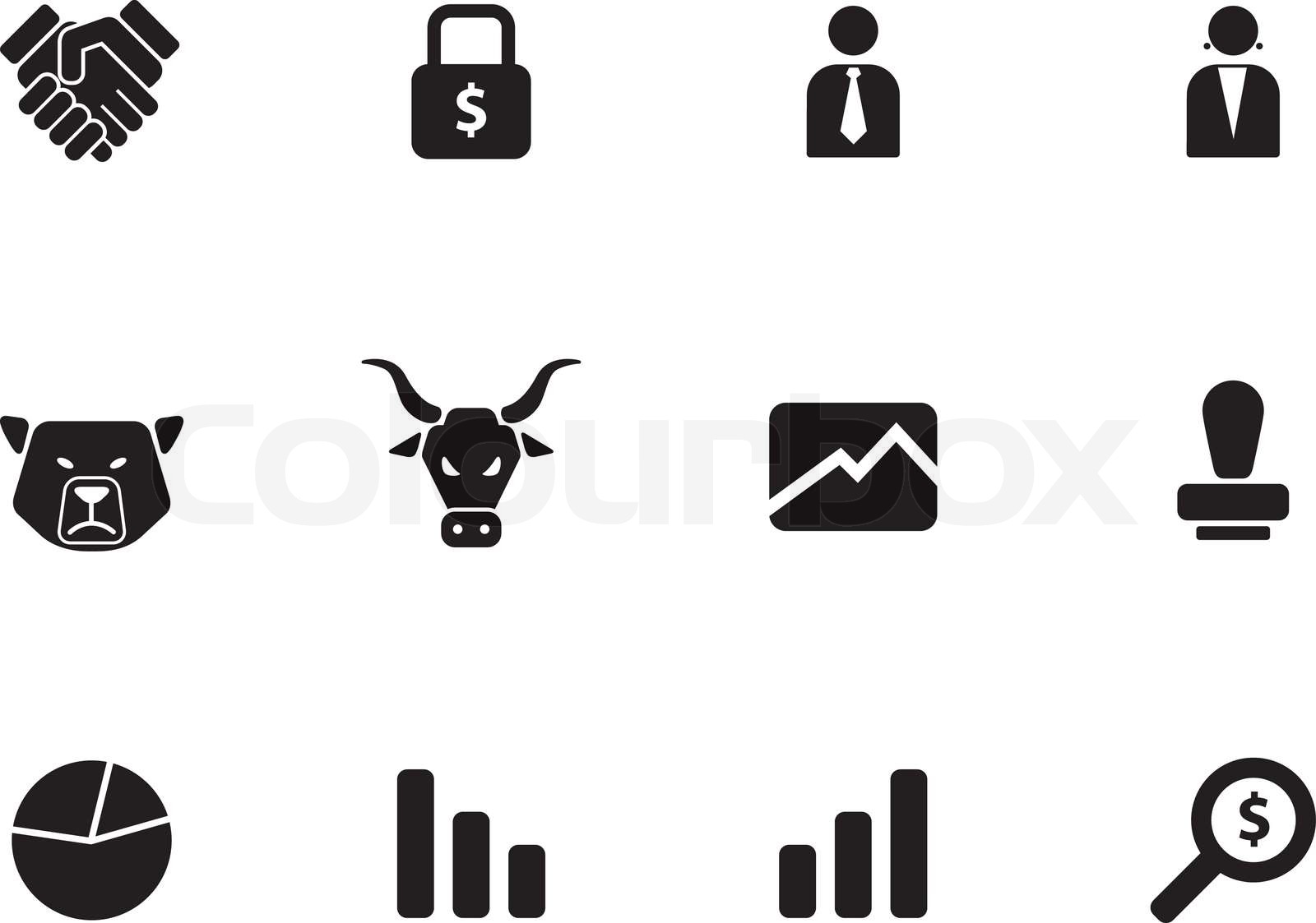 Finanzen Icons auf weißem Hintergrund | Stock-Vektor | Colourbox