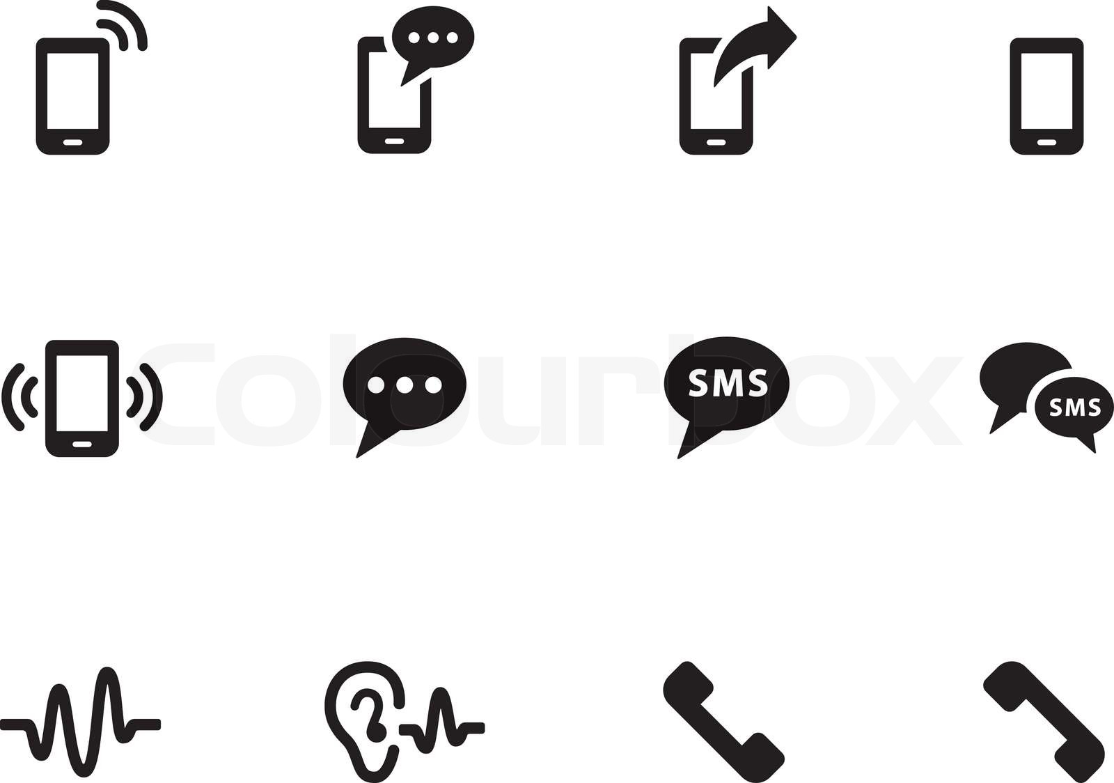Telefon ikoner på hvid baggrund | Stock vektor | Colourbox