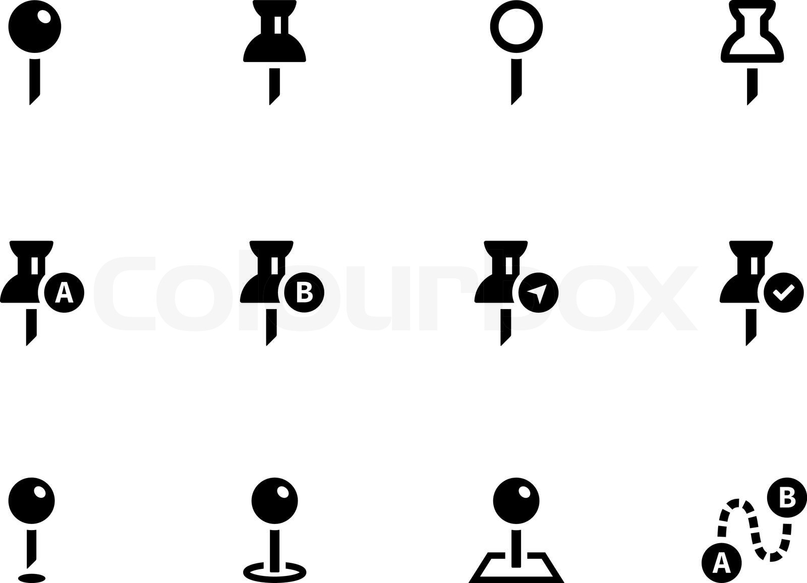 Zuordnung Pin Symbole auf weißem Hintergrund | Stock-Vektor | Colourbox