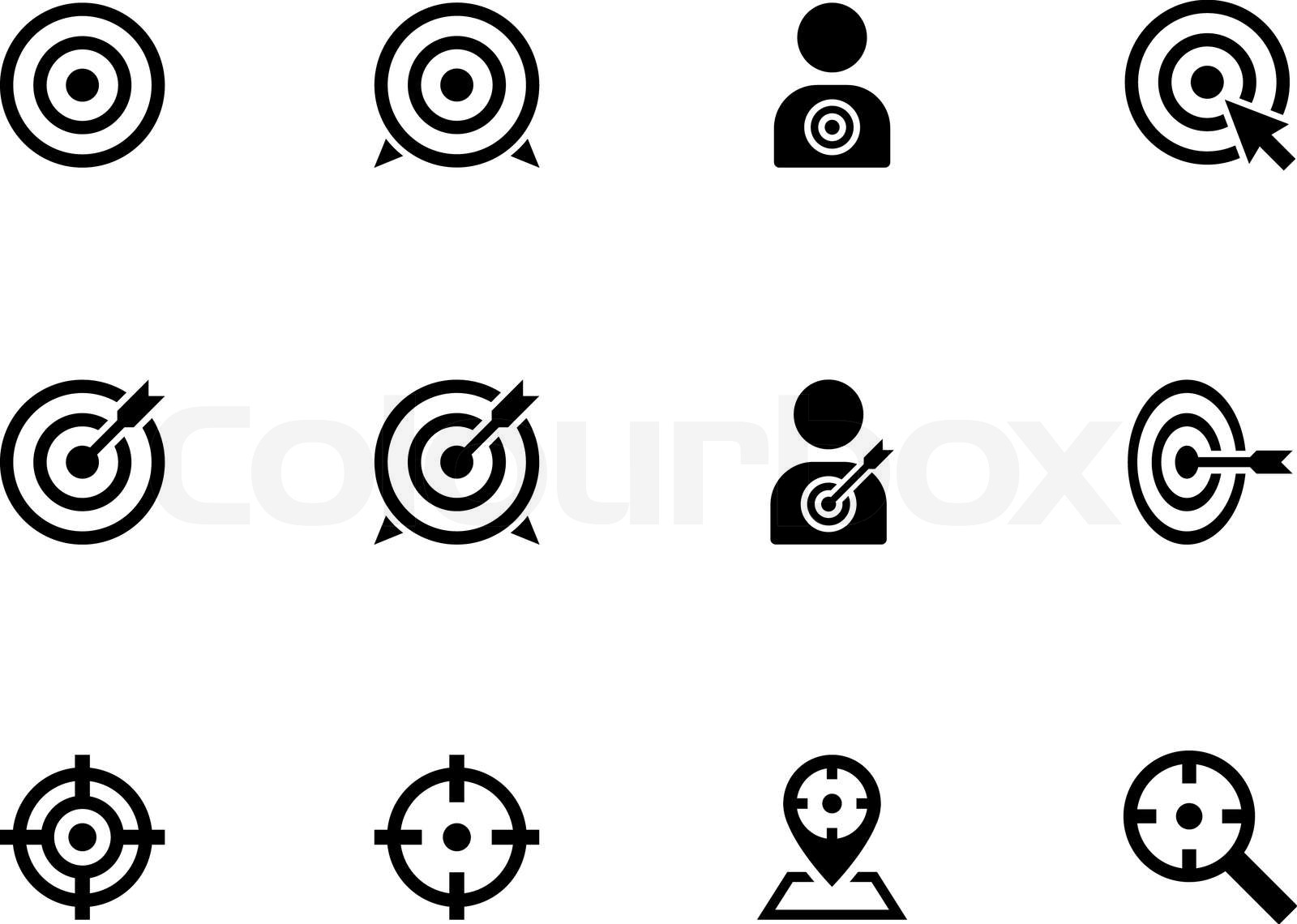 Ziel Symbole auf weißem Hintergrund | Stock-Vektor | Colourbox