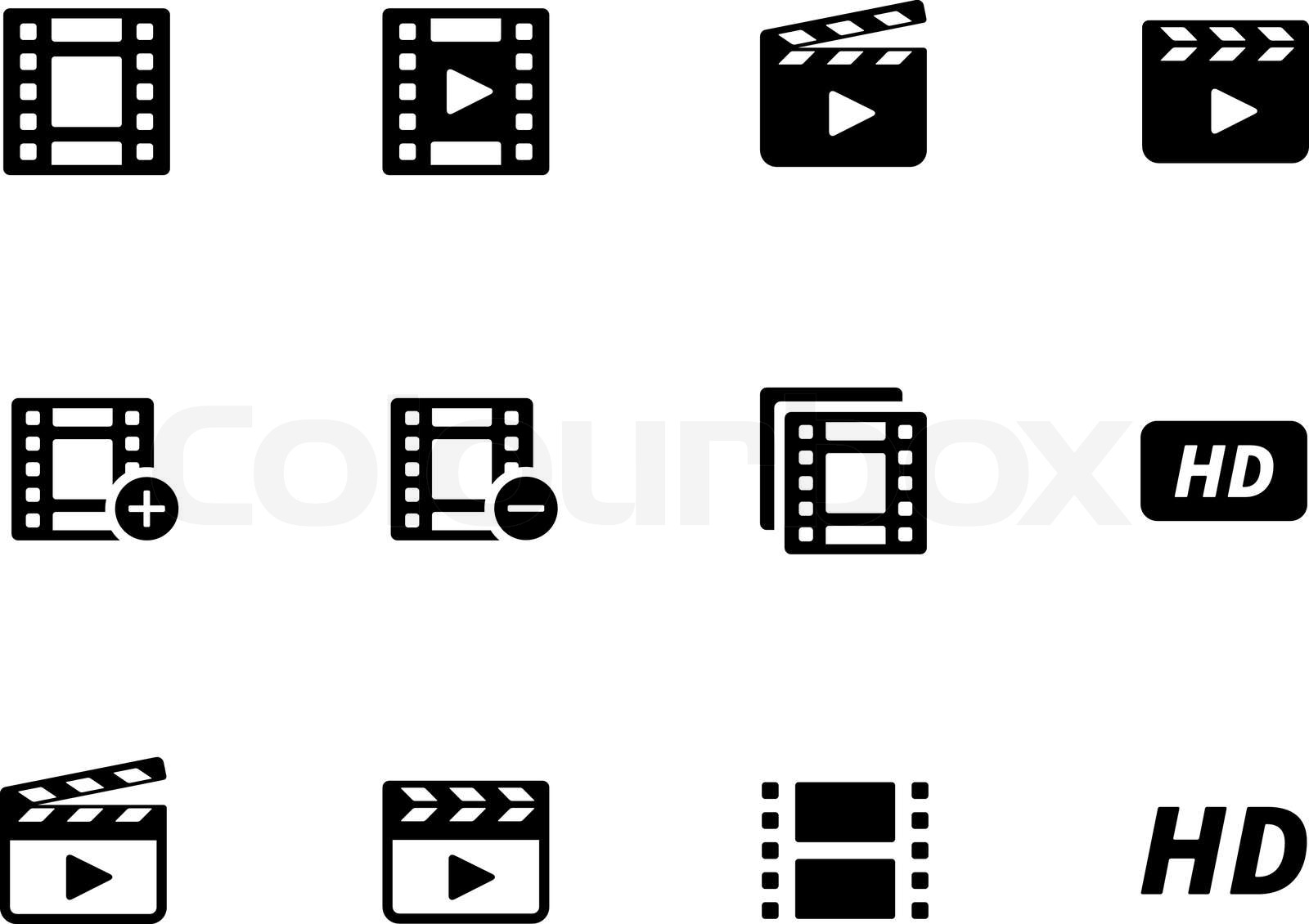 Video Symbole auf weißem Hintergrund | Stock-Vektor | Colourbox