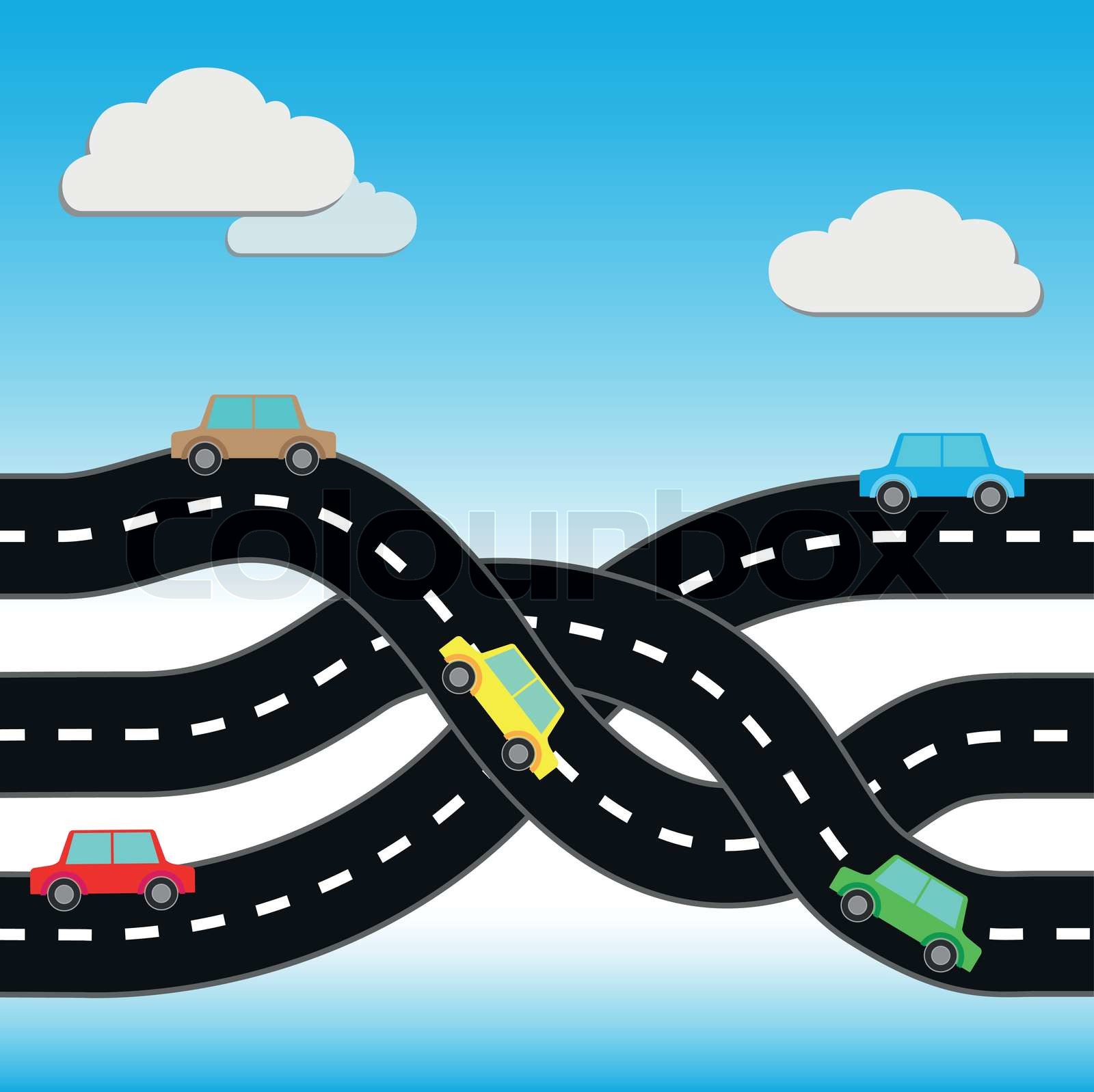 Busy traffic ,Vector style | Stock vector | Colourbox