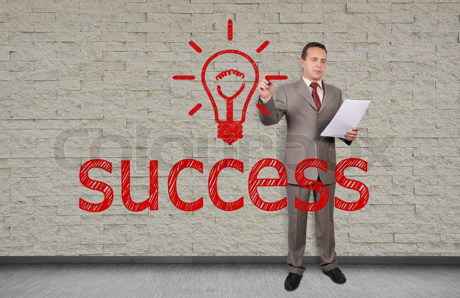 man drawing success | Stock image | Colourbox