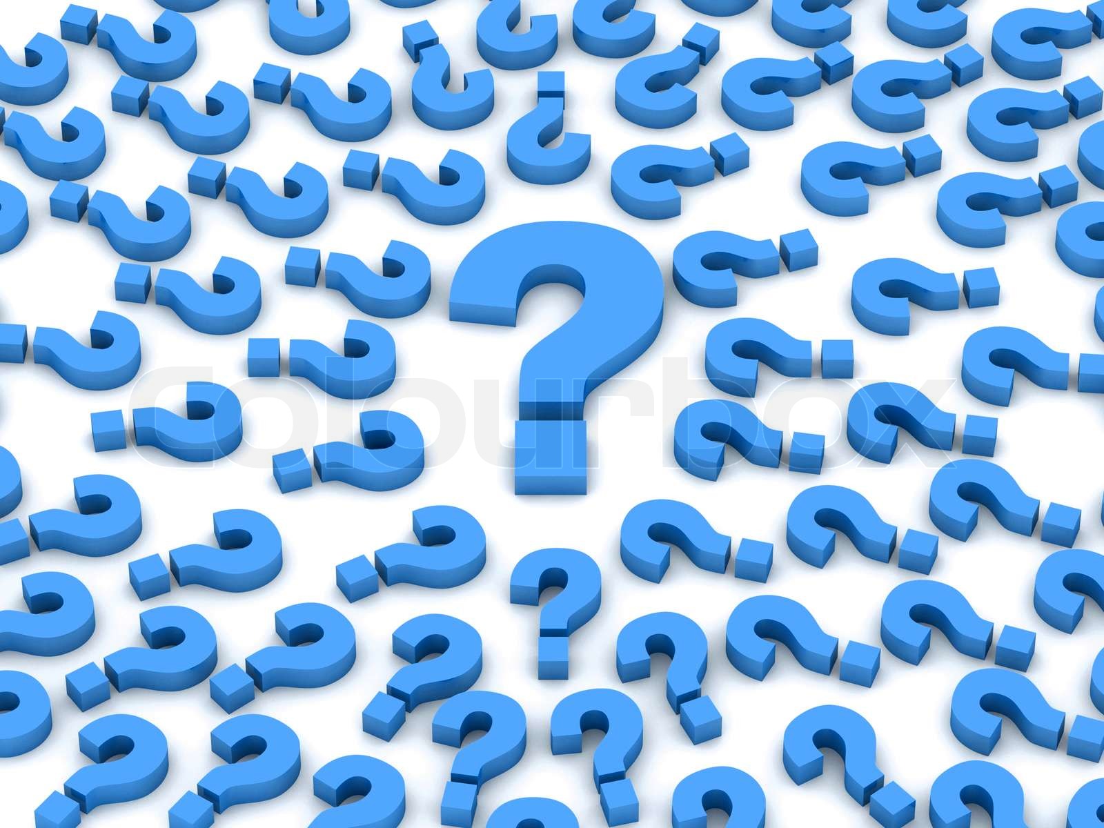 Frage Zeichen umgeben von Fragezeichen . | Stock Bild | Colourbox