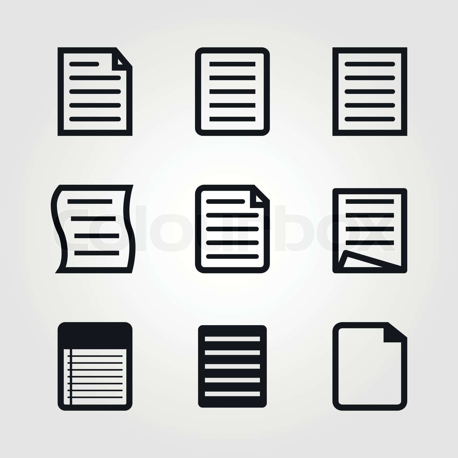 Beachten Papier Symbole | Stock-Vektor | Colourbox