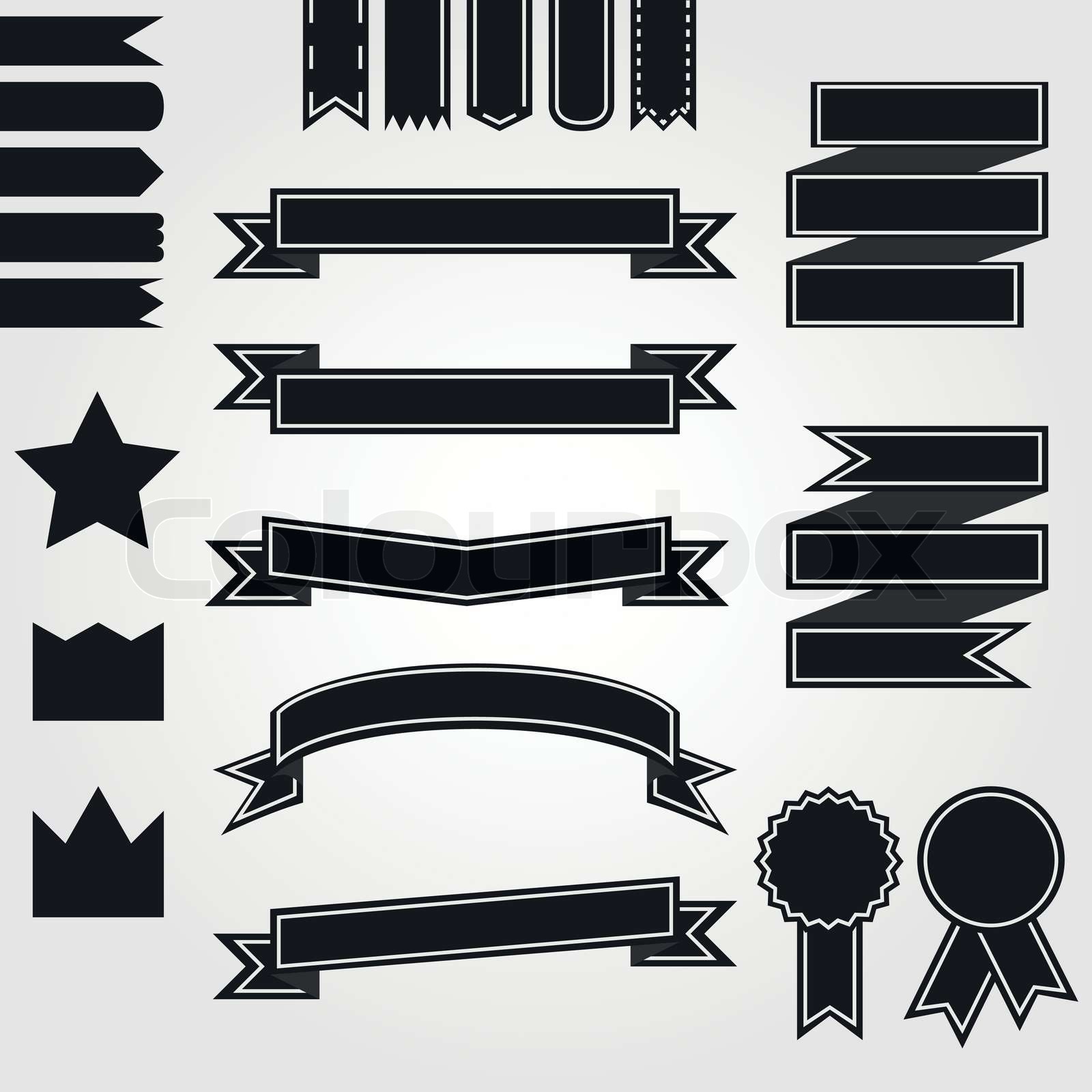 ribbon banner icon set | Stock vector | Colourbox