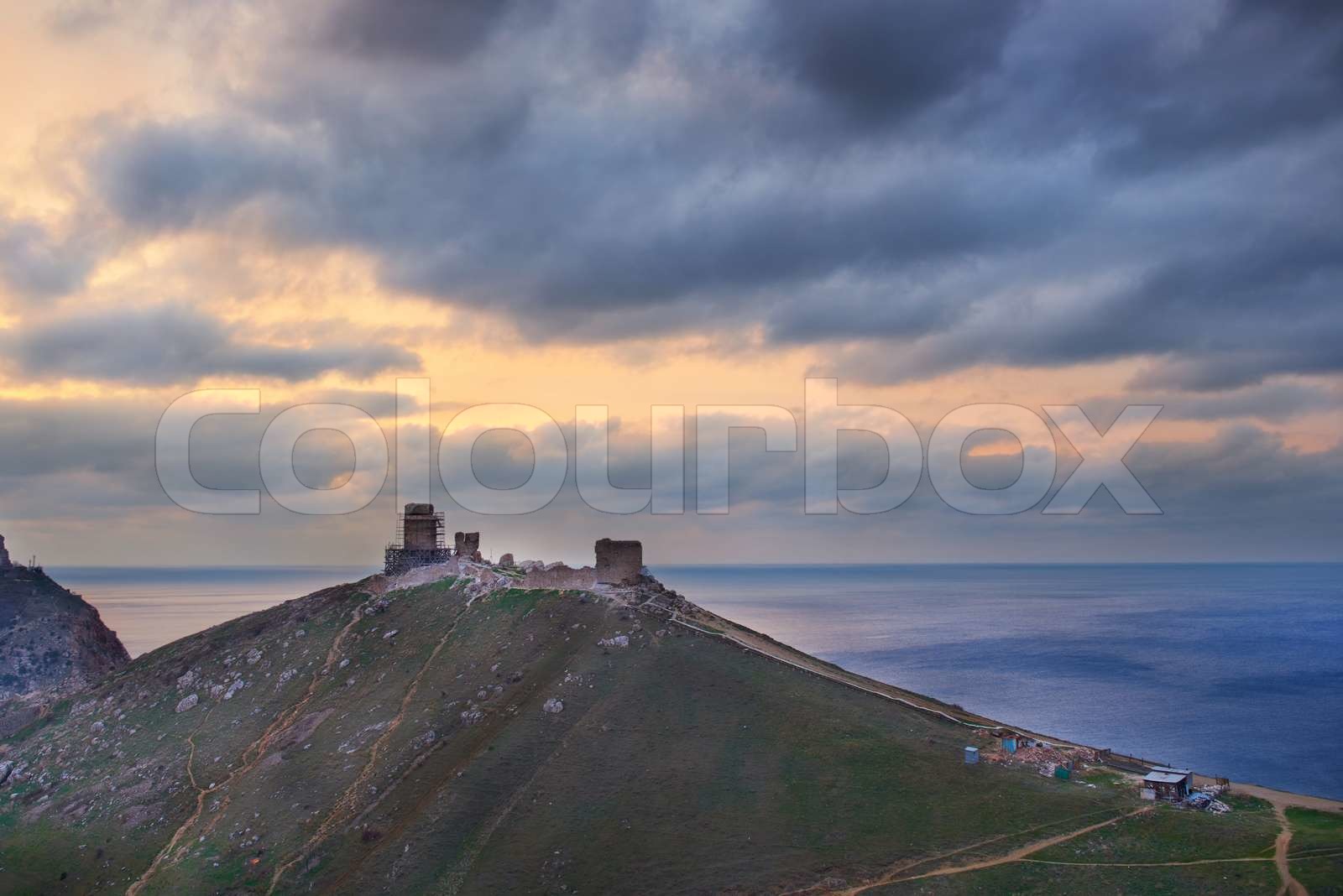 Ancient greek castle on the coast | Stock image | Colourbox