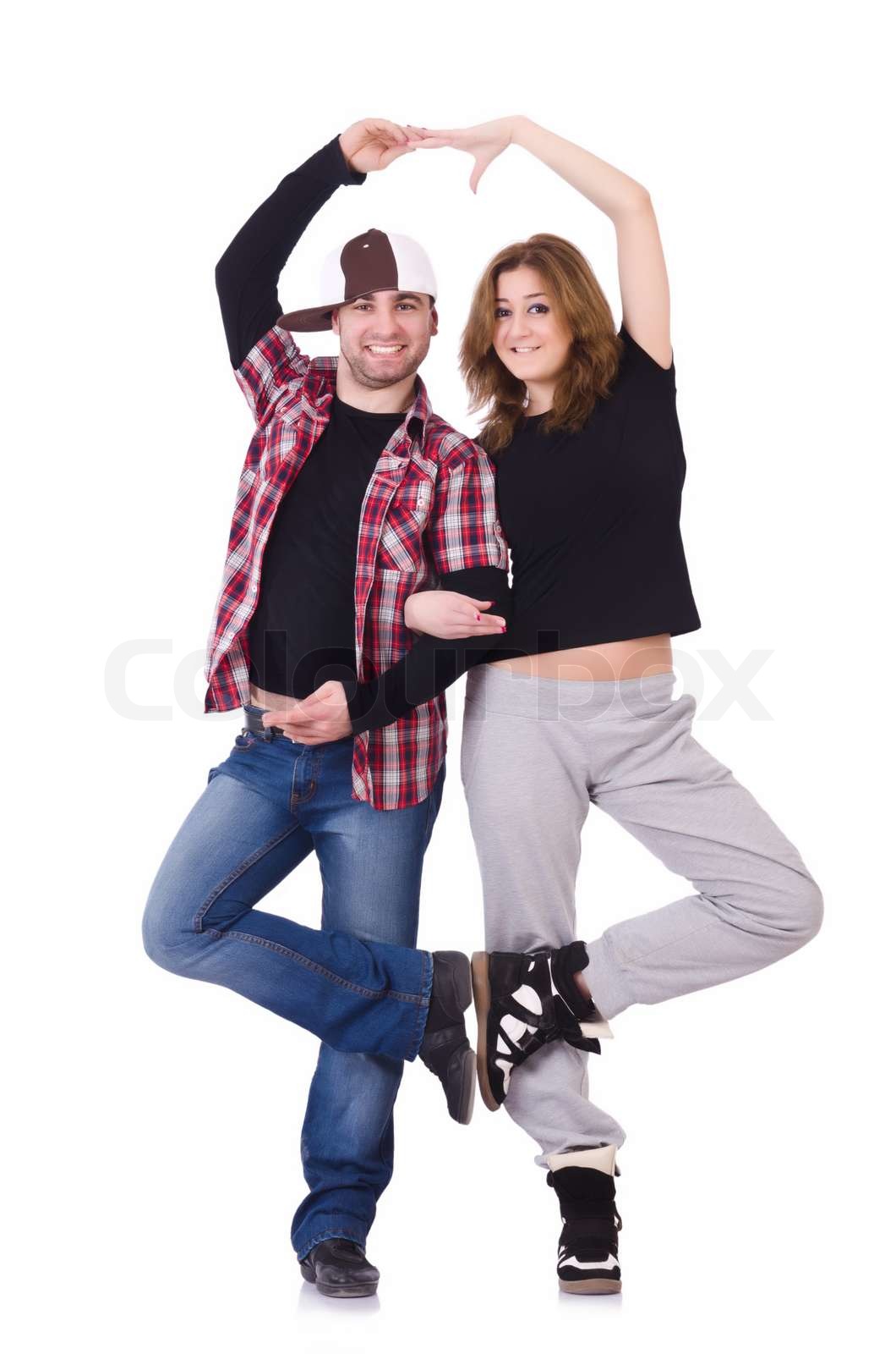 Paar Tänzer tanzen moderne Tänze | Stock Bild | Colourbox