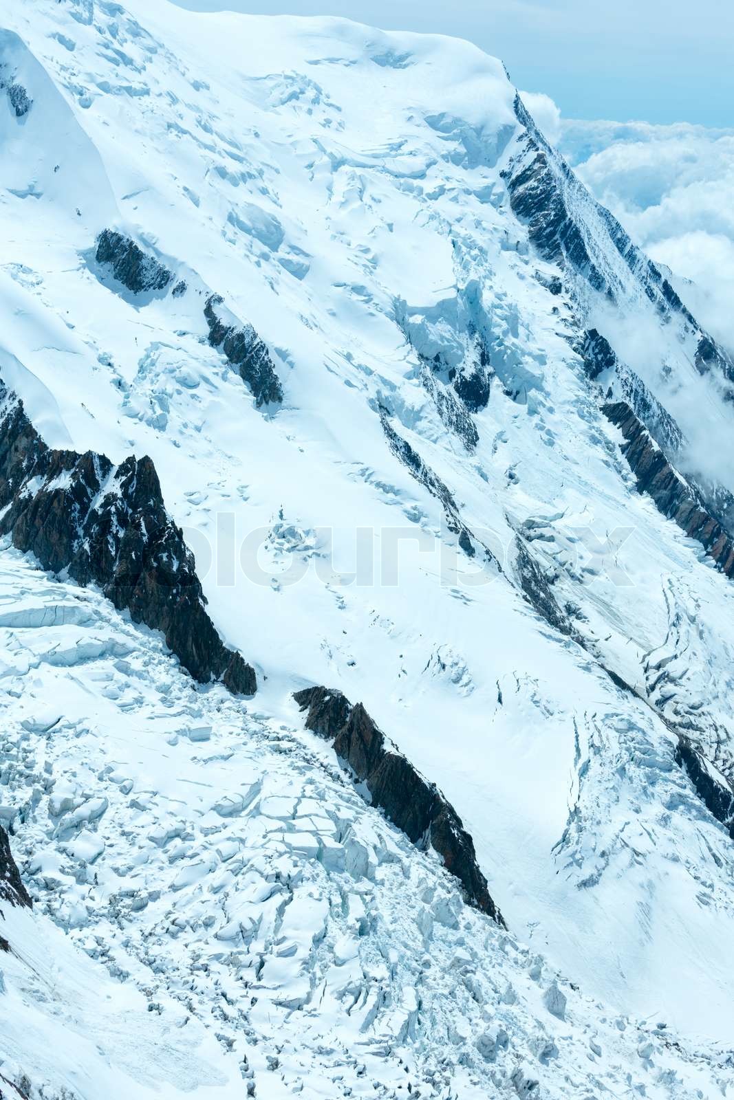 Mont Blanc Massiv Blick vom Aiguille du Midi Berg , Frankreich | Stock ...