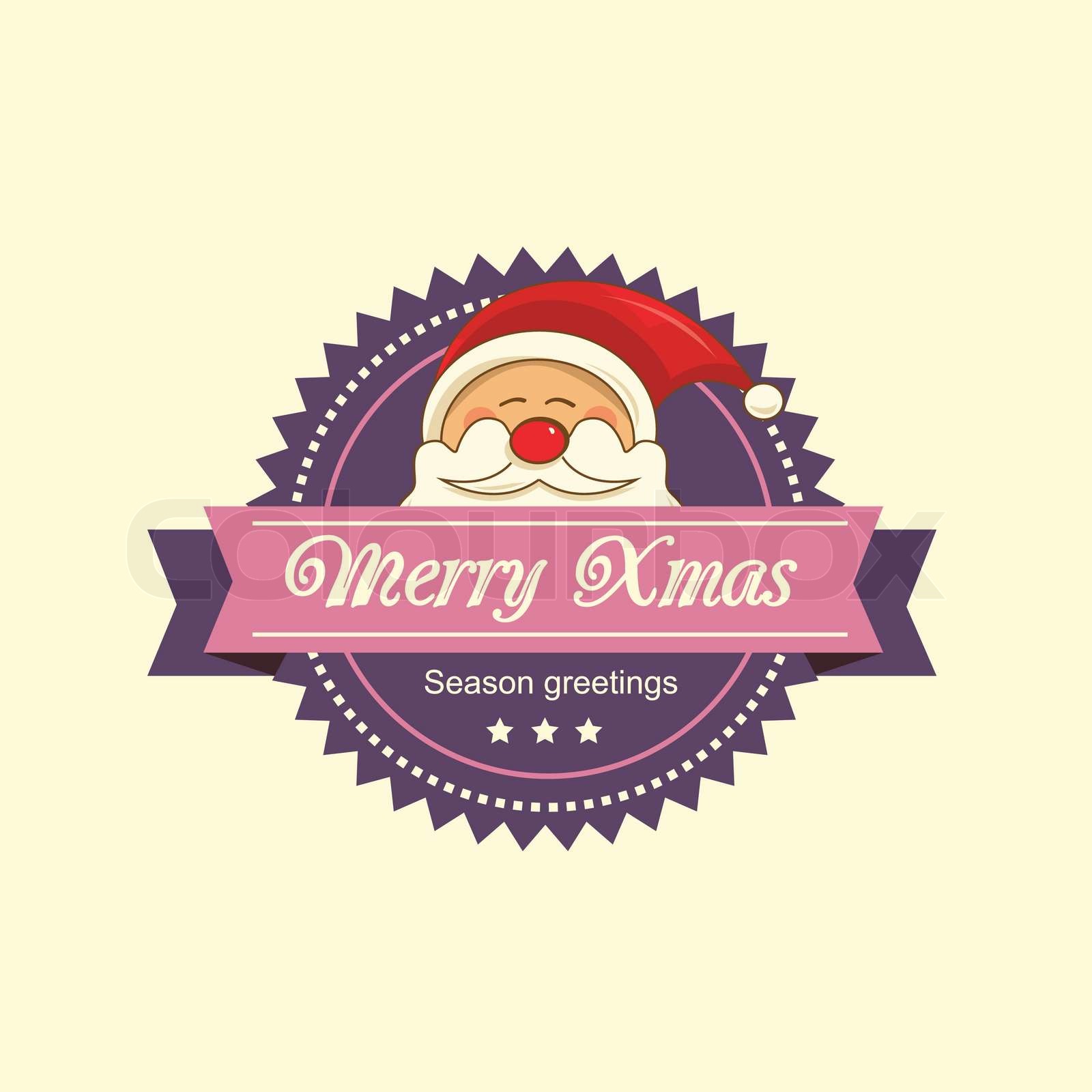 Santa Claus xmas tag in purple | Stock vector | Colourbox