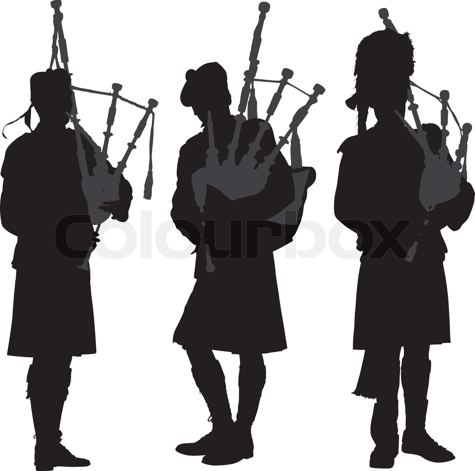 Bagpiper Silhouette | Stock vector | Colourbox