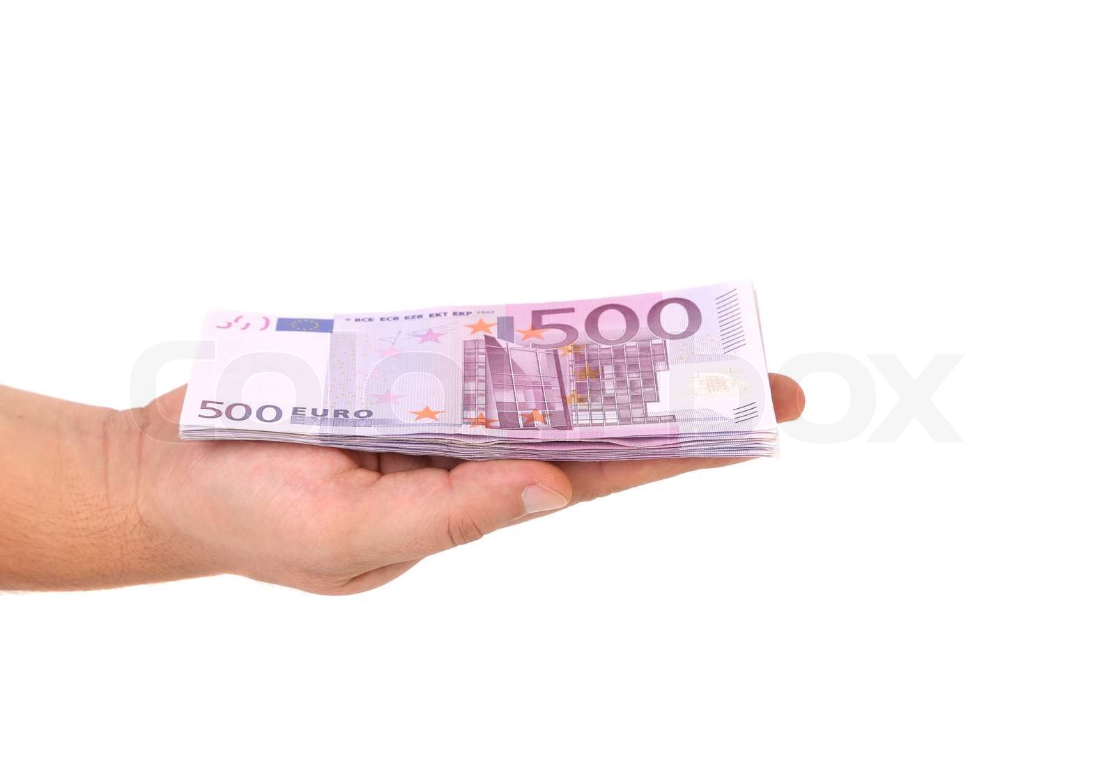 Fünfhundert -Euro-Schein auf der Hand | Stock Bild | Colourbox