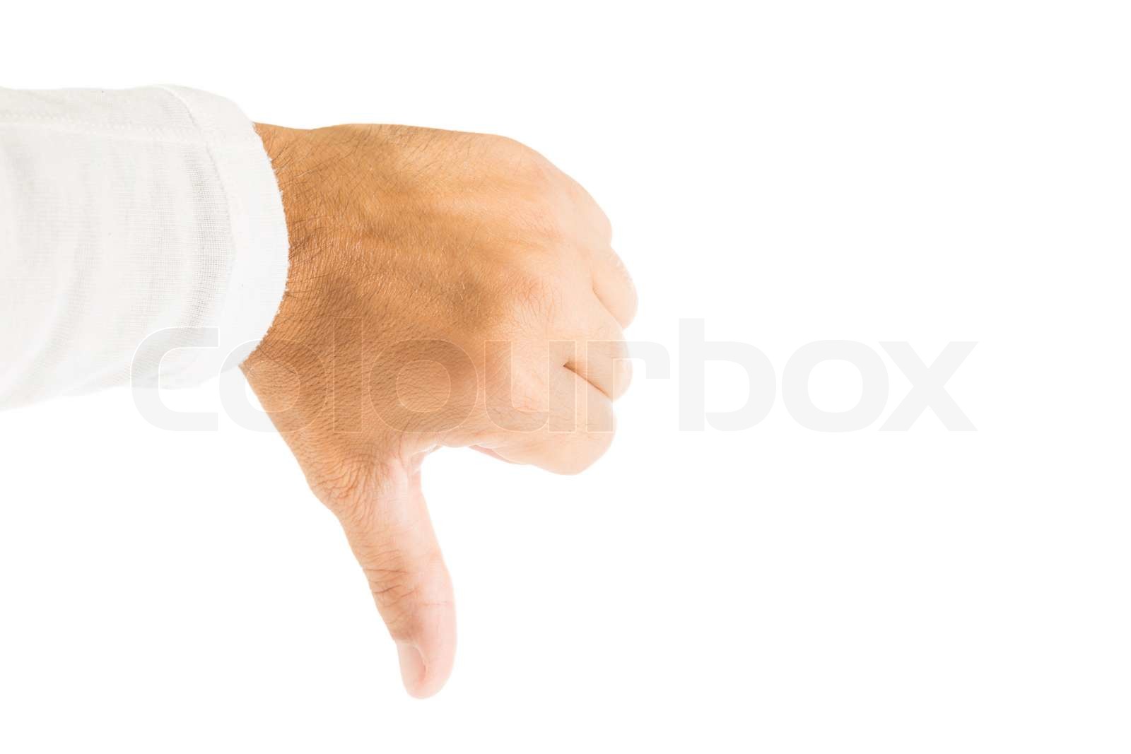 Hand mit Finger nach unten | Stock Bild | Colourbox