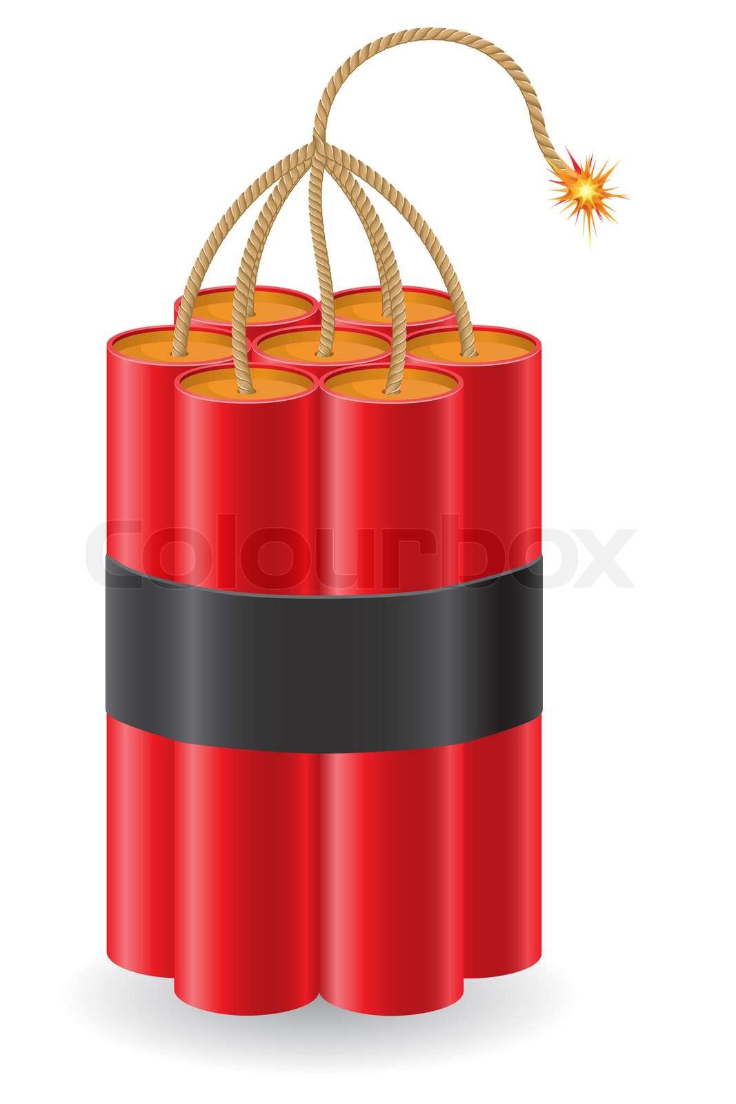 explosive dynamite with a burning fuse illustration | Stock image ...