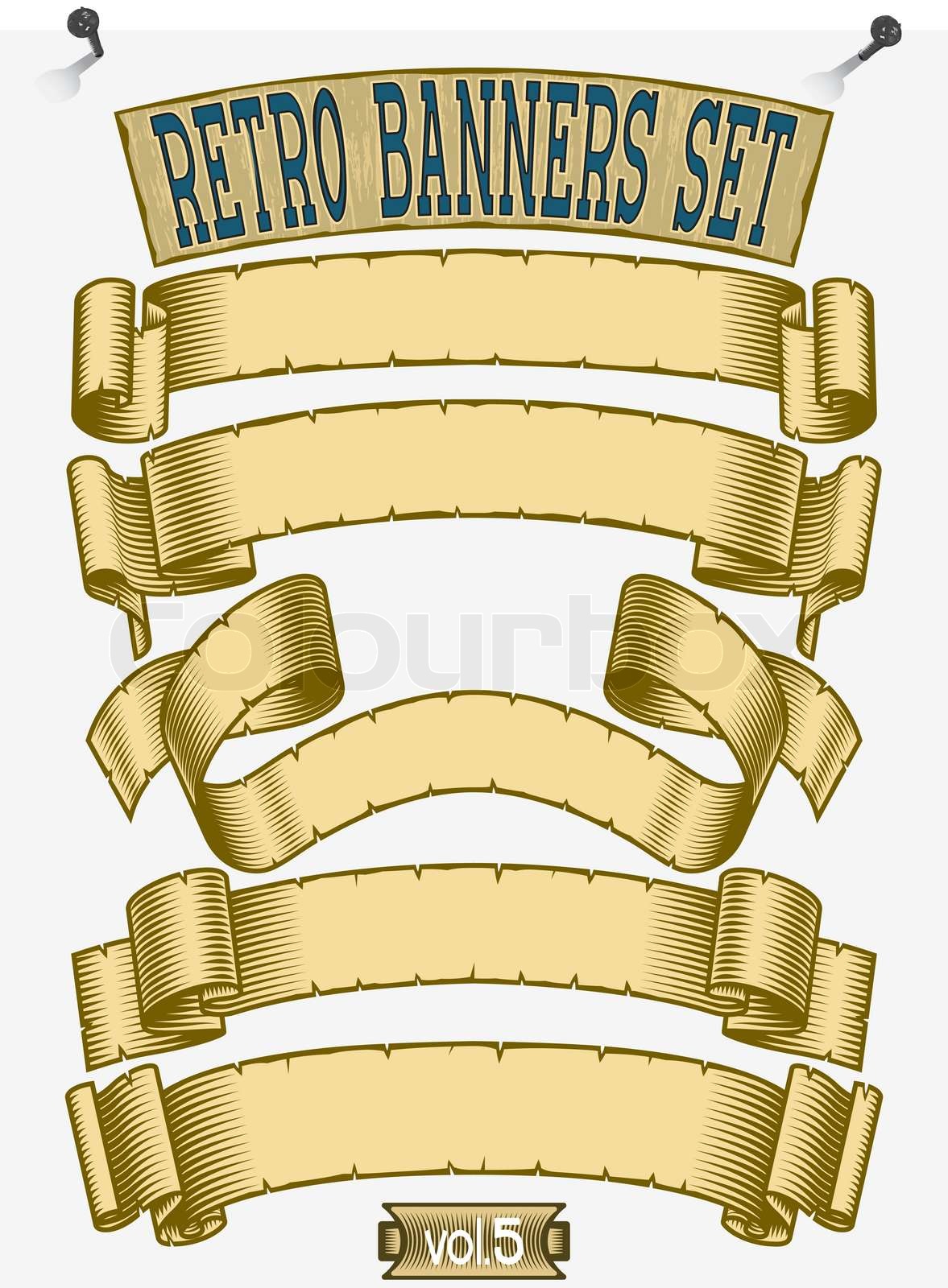 Grunge ragged banners set | Stock vector | Colourbox