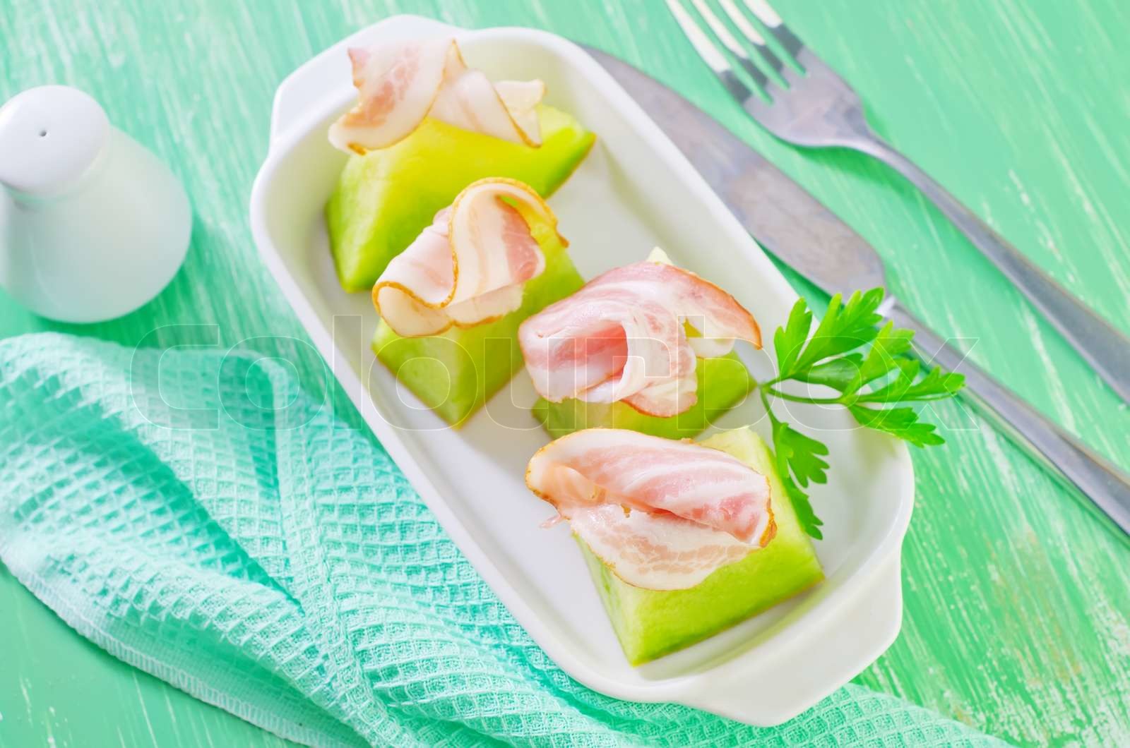 ham and melon | Stock image | Colourbox