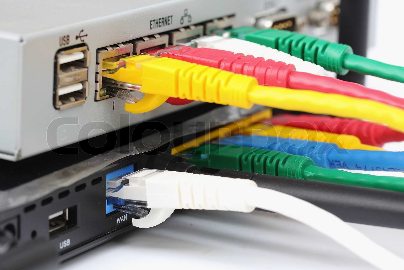 UTP LAN Verbinden Sie den Ethernet-Port auf der Rückseite des Routers ...