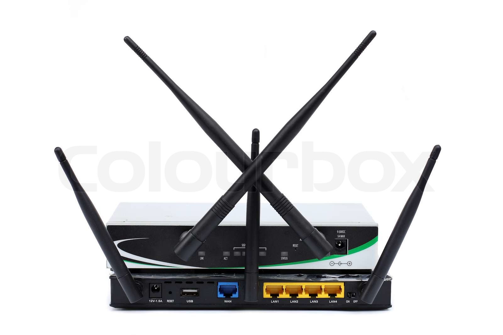 Connect the ethernet port on the back of the router | Stock image ...