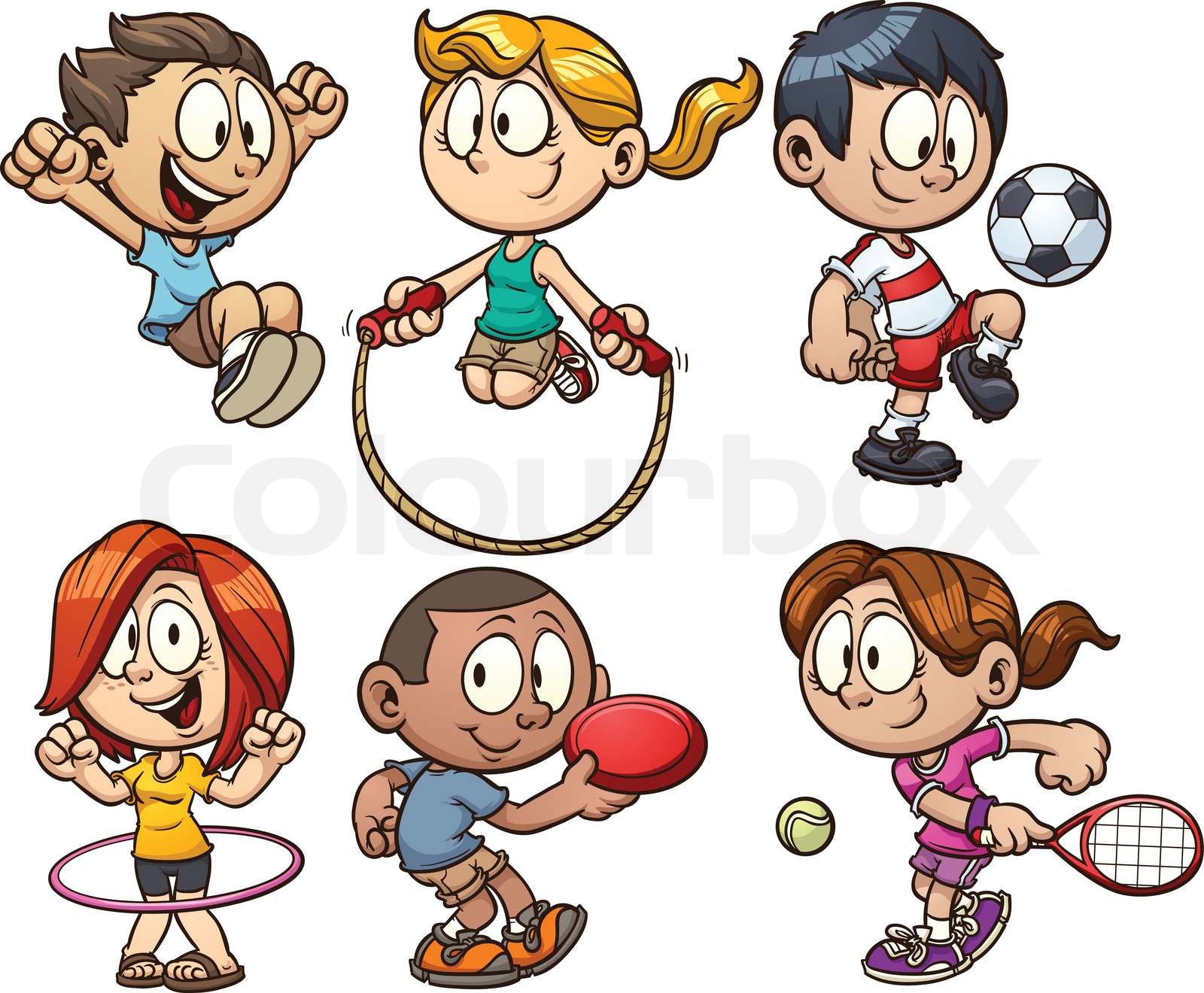 Cartoon kids playing | Stock vector | Colourbox