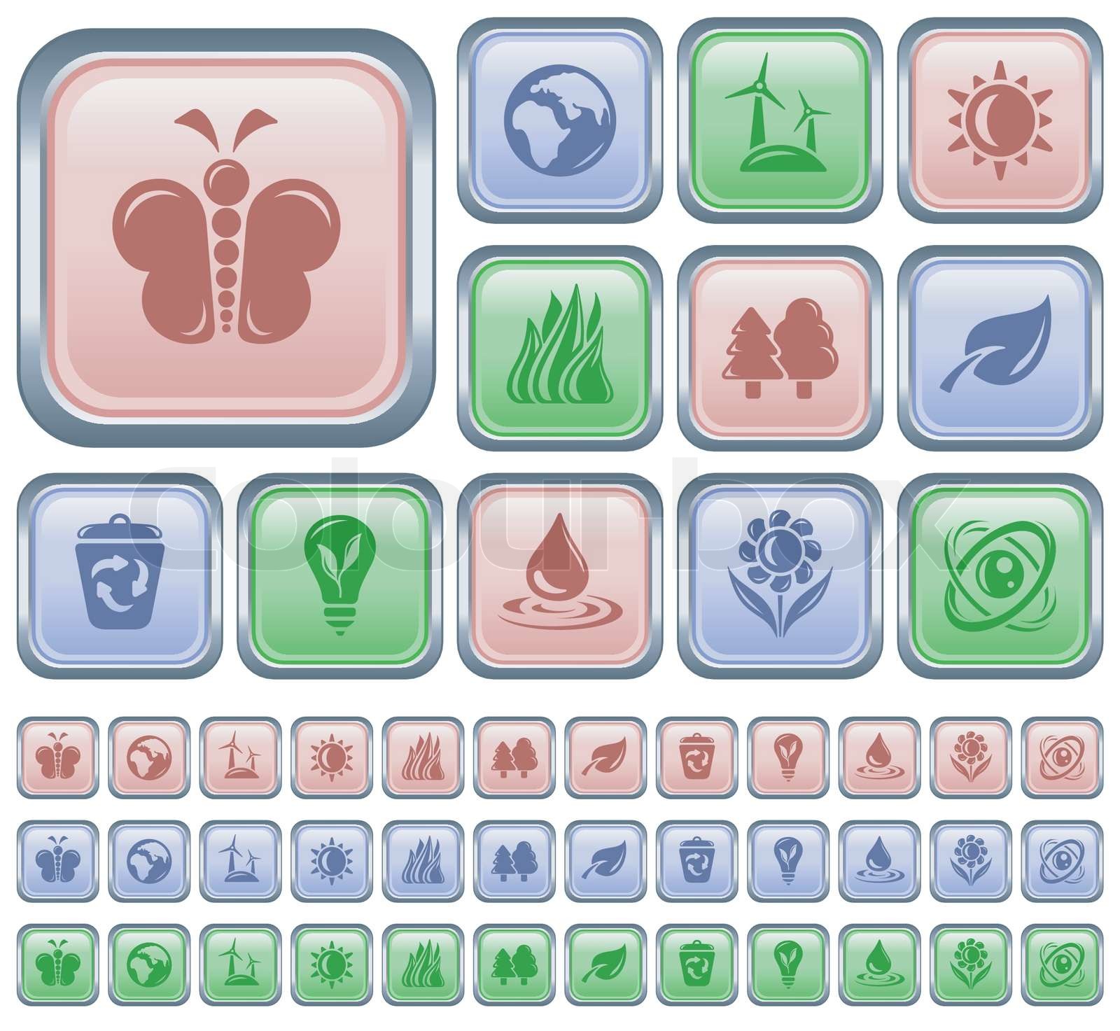 Environment buttons | Stock vector | Colourbox